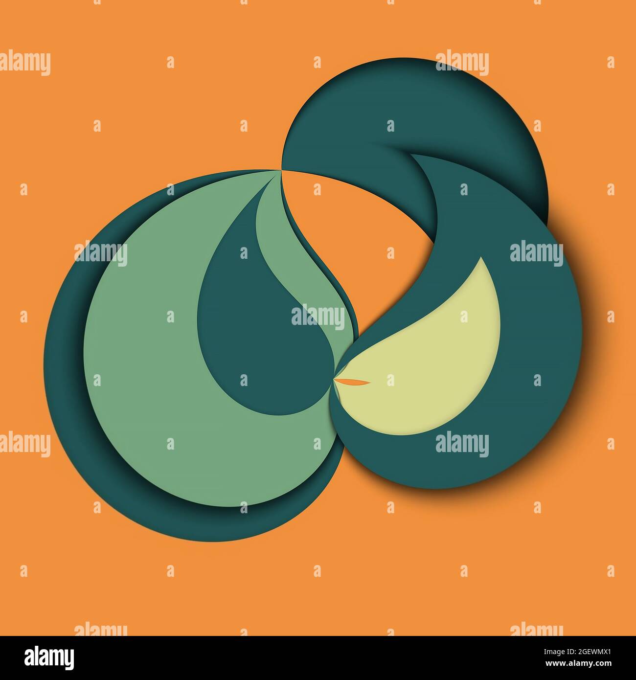 Yellow green curly abstract flexible background, curved stripes of ...