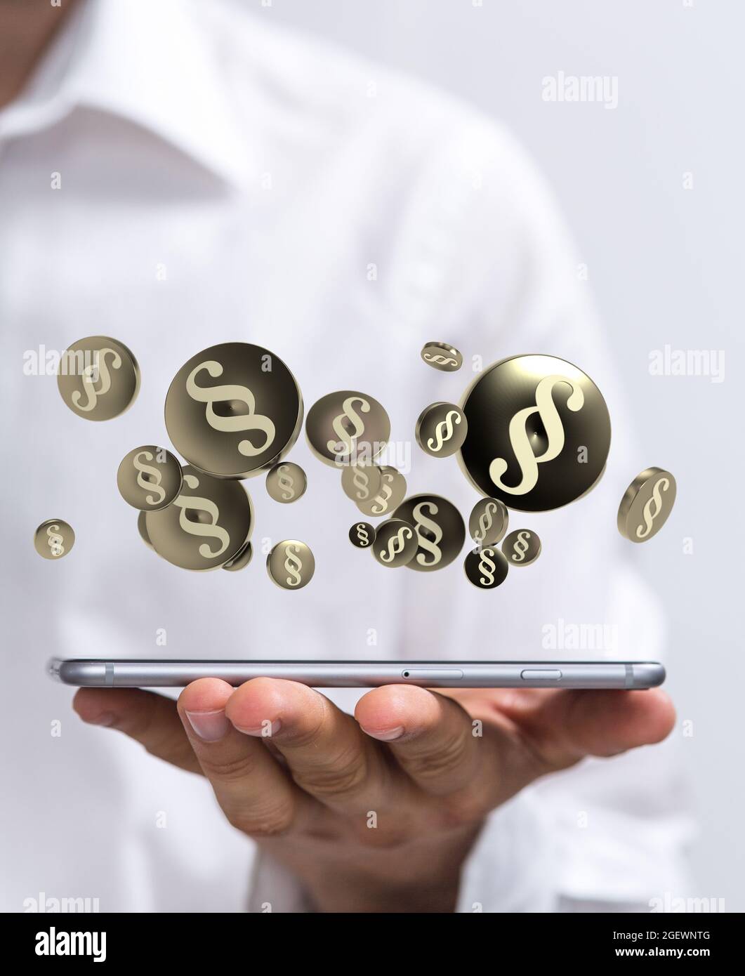 3D rendered section signs held in person's hand Stock Photo - Alamy