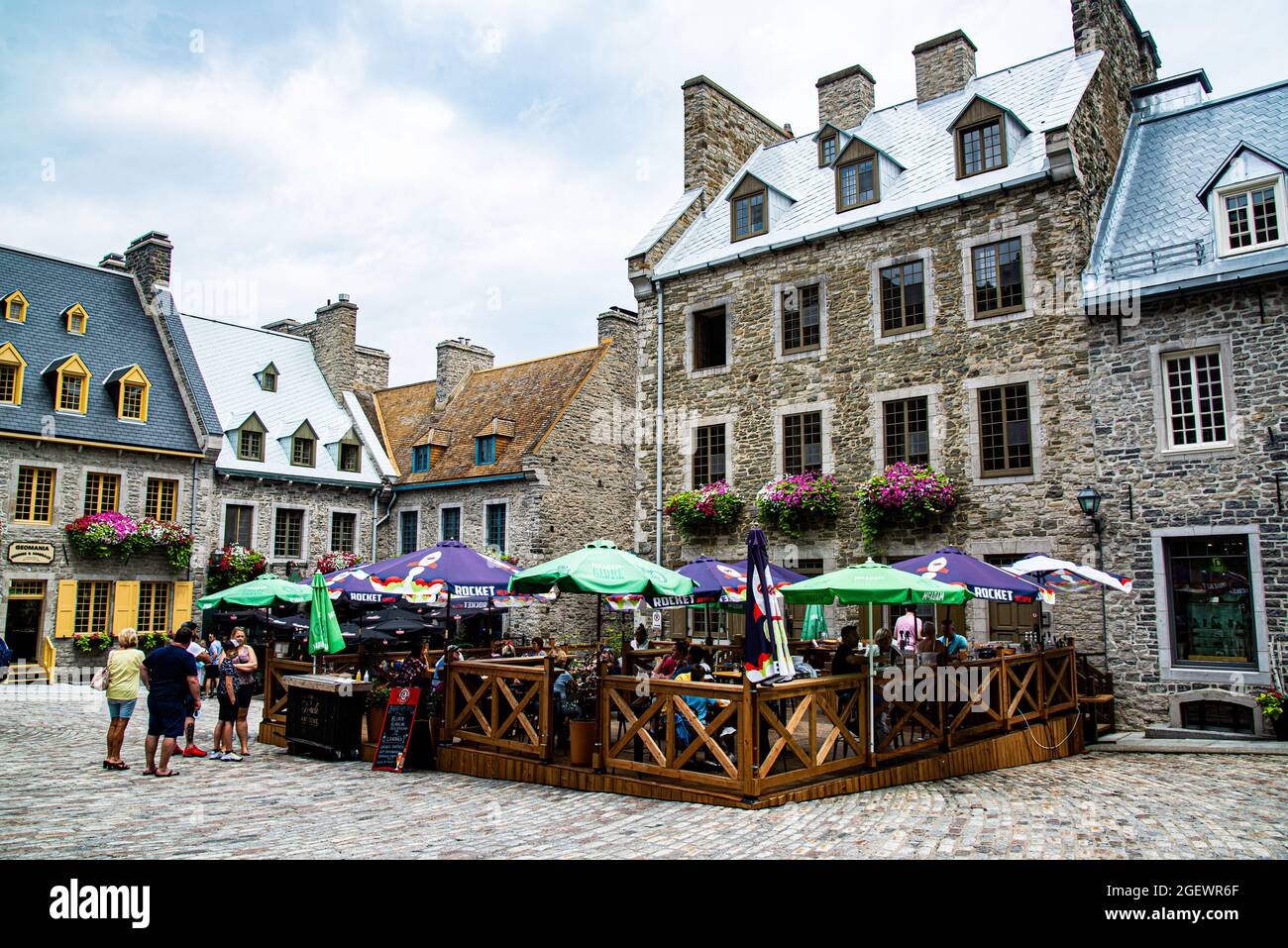 Quebec City, Canada - July 21 2021: Downtown Quebec City in a summer ...