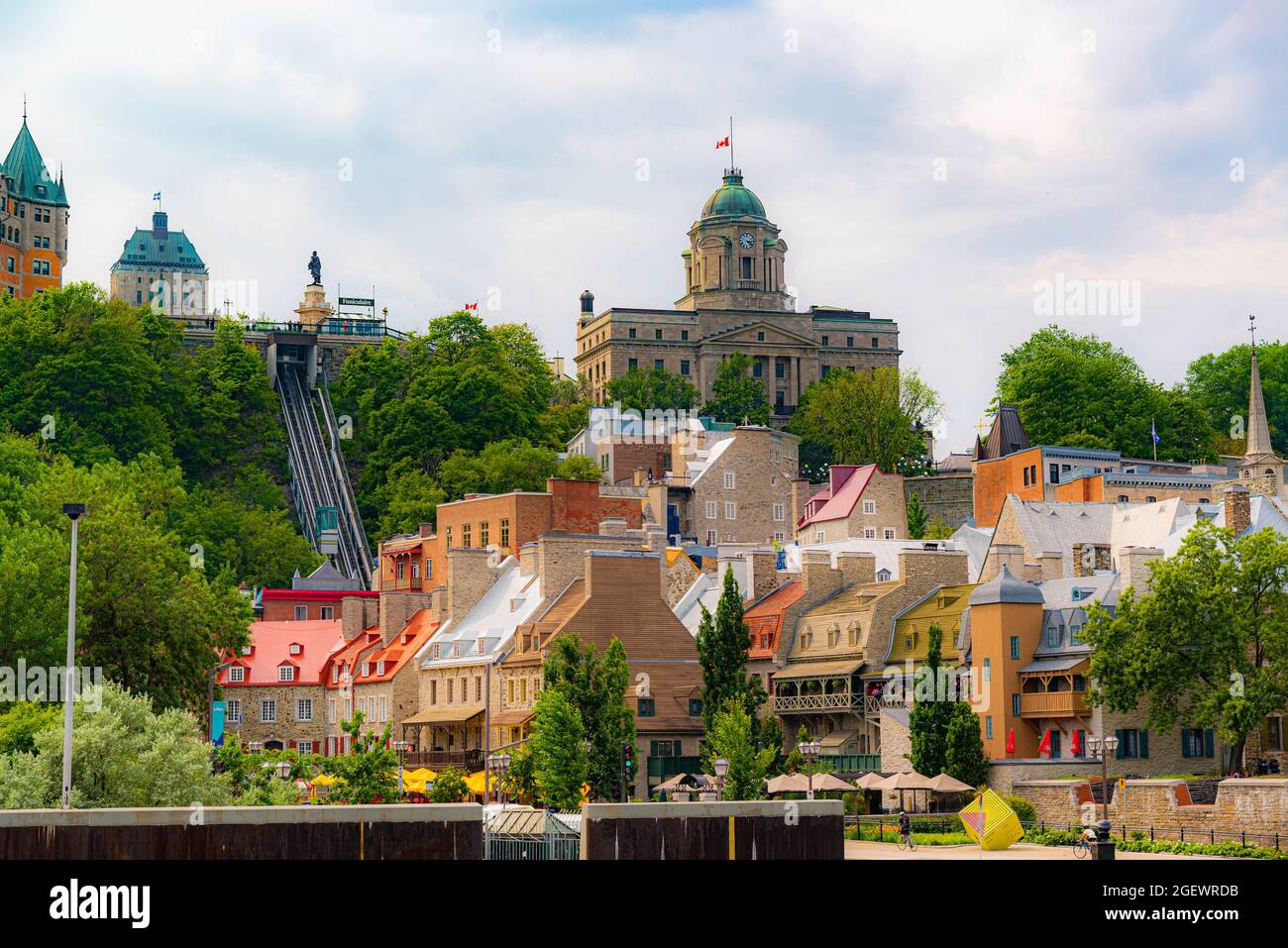 Quebec City, Canada - July 21 2021: Downtown Quebec City in a summer ...
