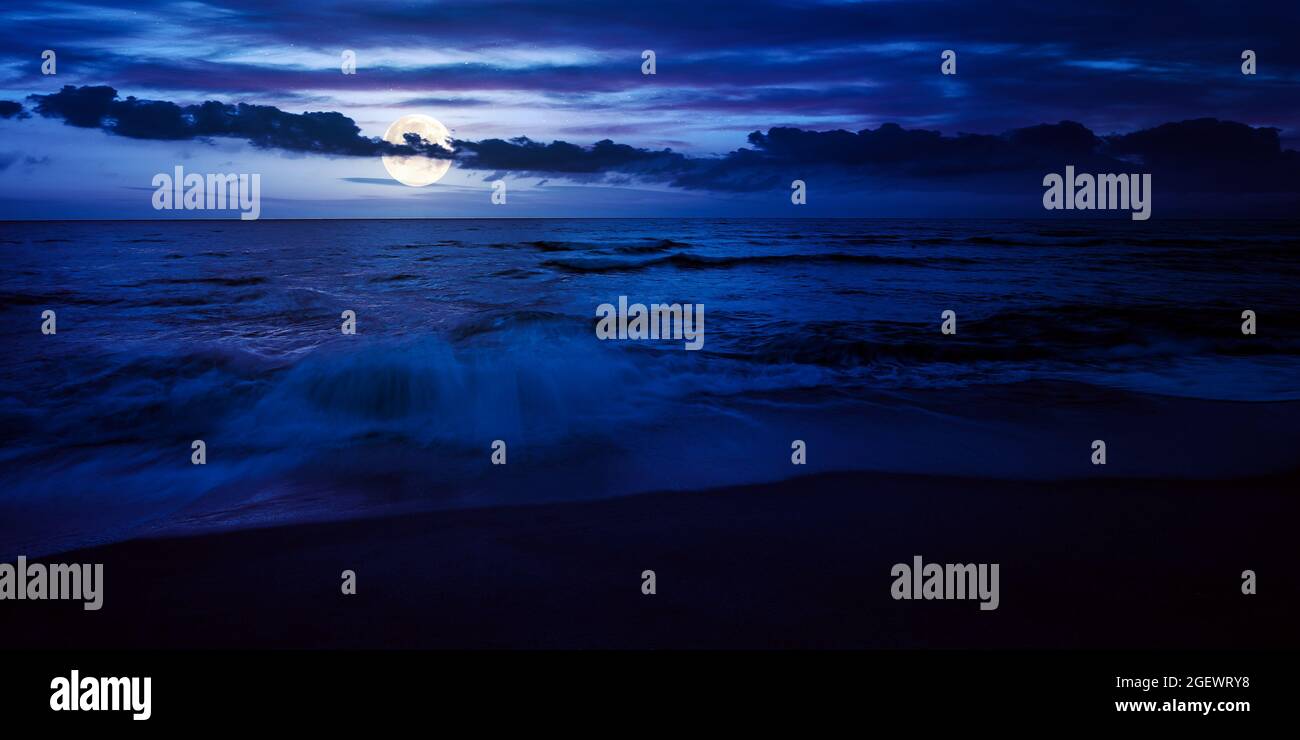 Calm Ocean Waves At Night