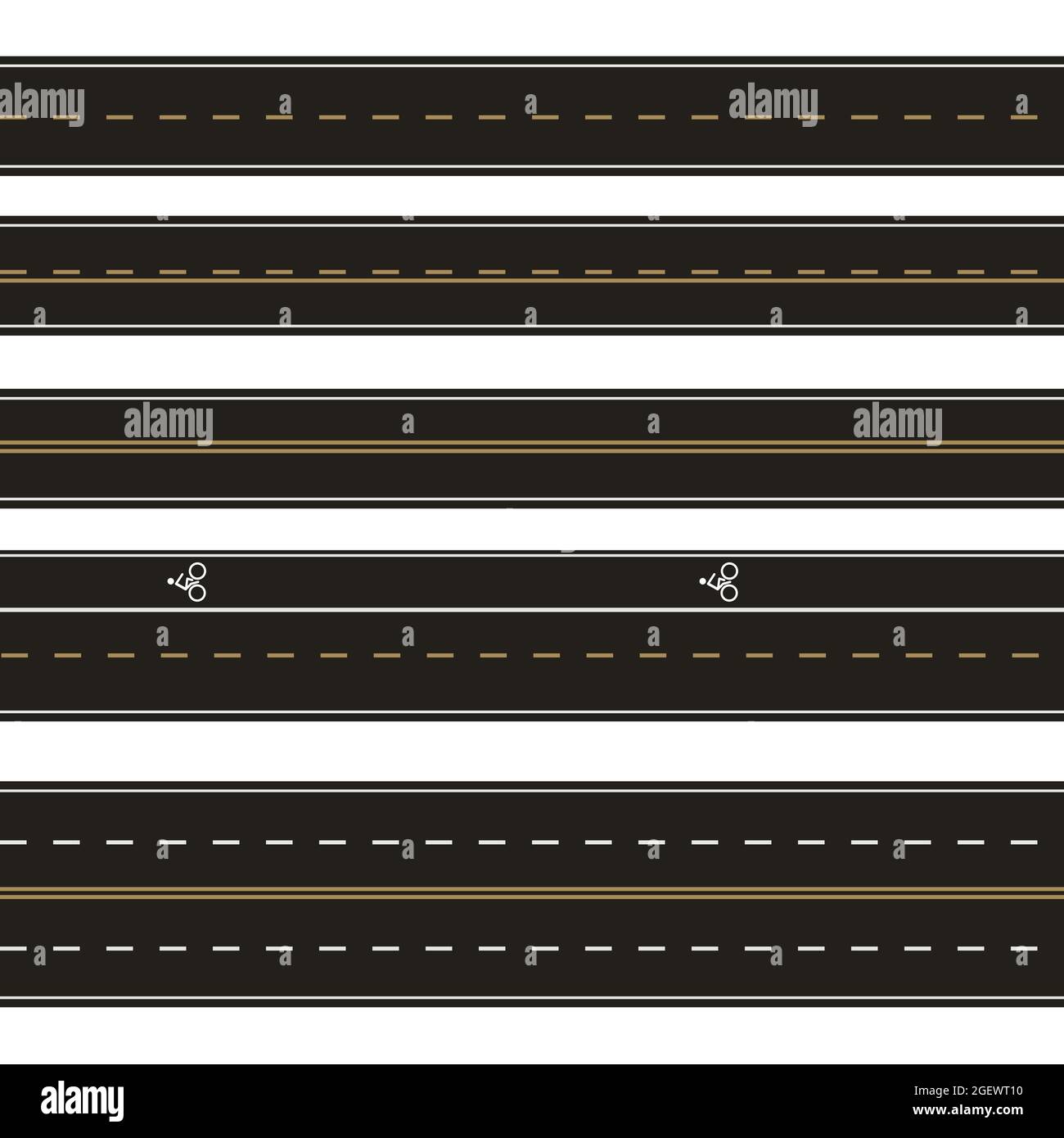 Vector template set of straight asphalt roads Stock Vector Image & Art ...