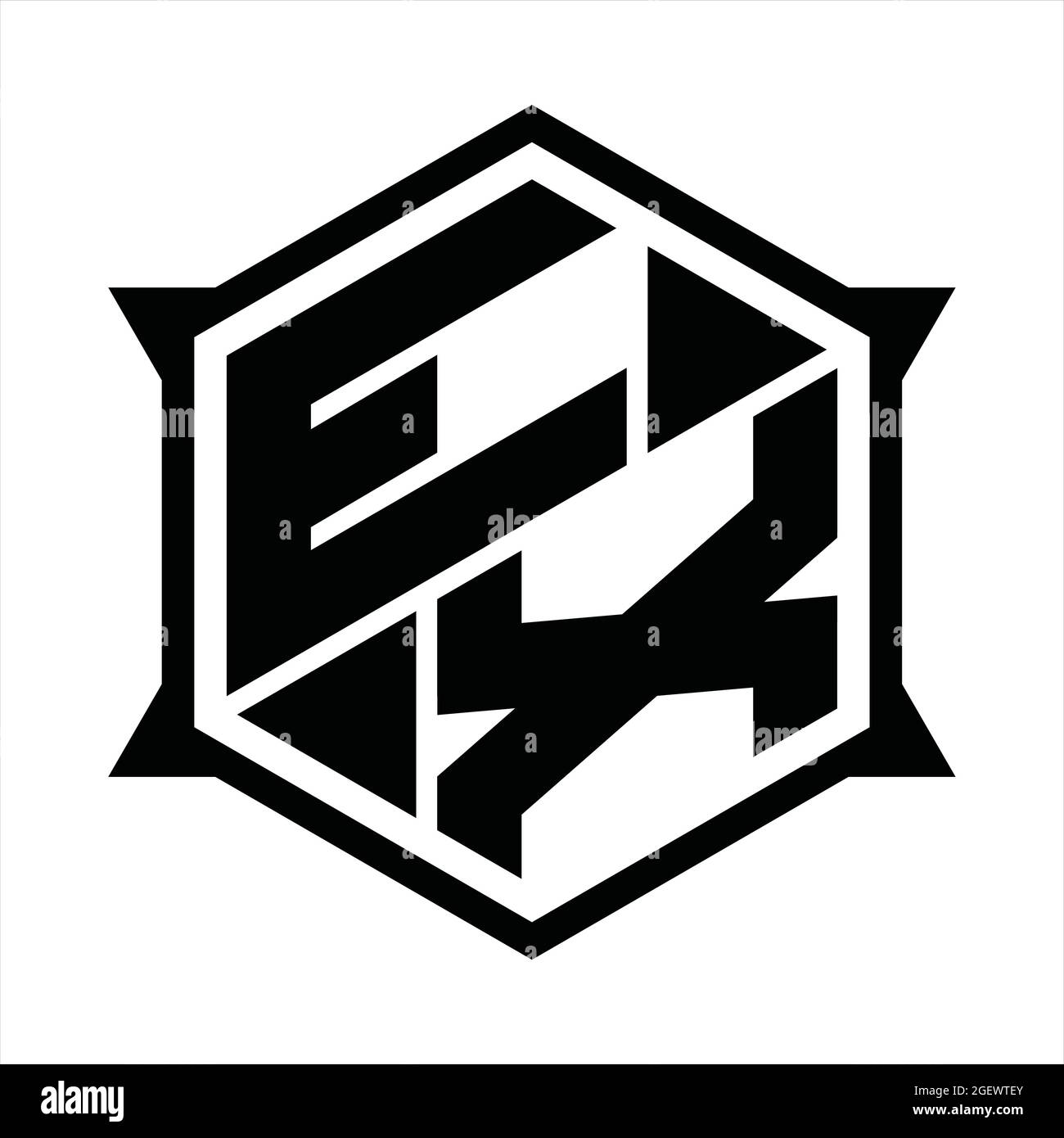 EX Logo monogram with hexagon and sharp shape design template Stock Vector Image & Art - Alamy