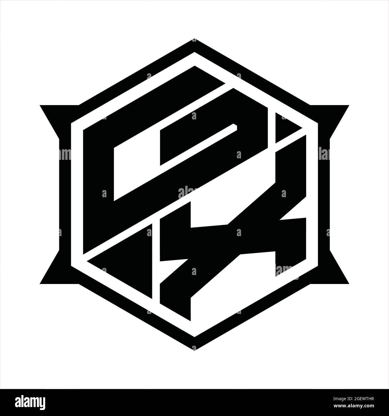 GX Logo monogram with hexagon and sharp shape design template Stock Vector Image & Art - Alamy