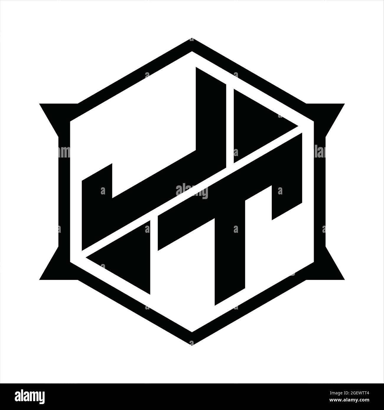 JT Logo monogram with hexagon and sharp shape design template Stock Vector Image & Art - Alamy