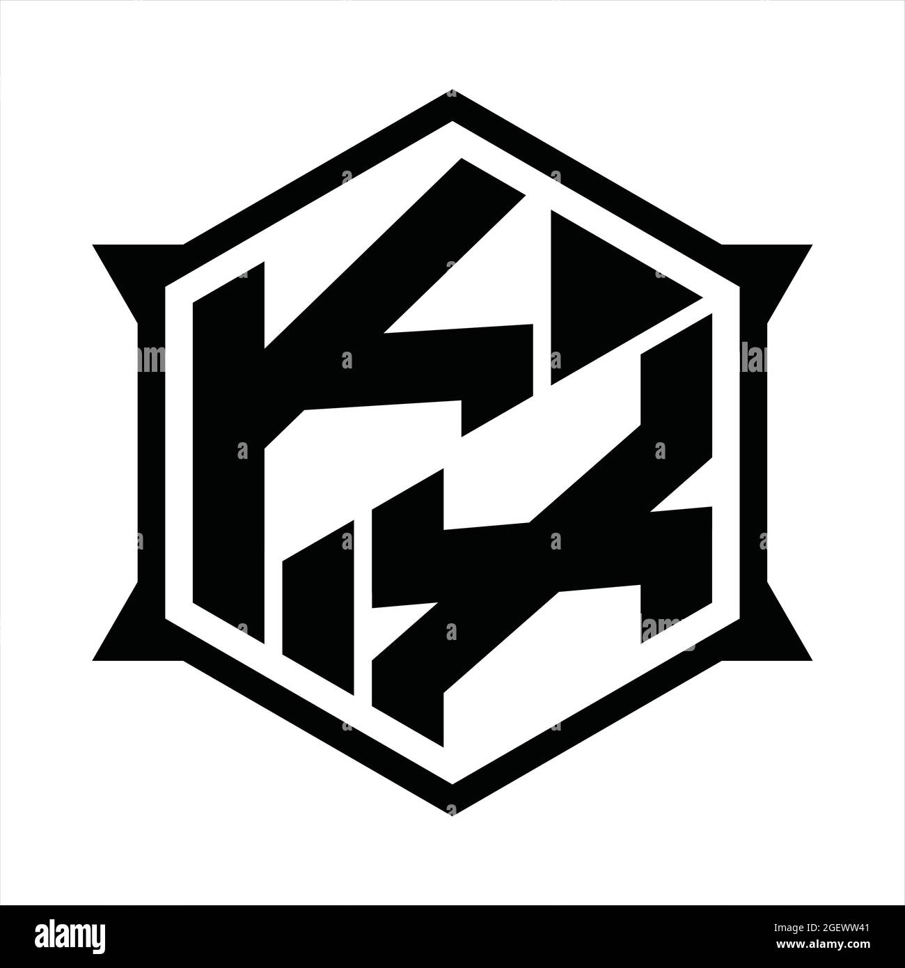 KX Logo monogram with hexagon and sharp shape design template Stock Vector Image & Art - Alamy