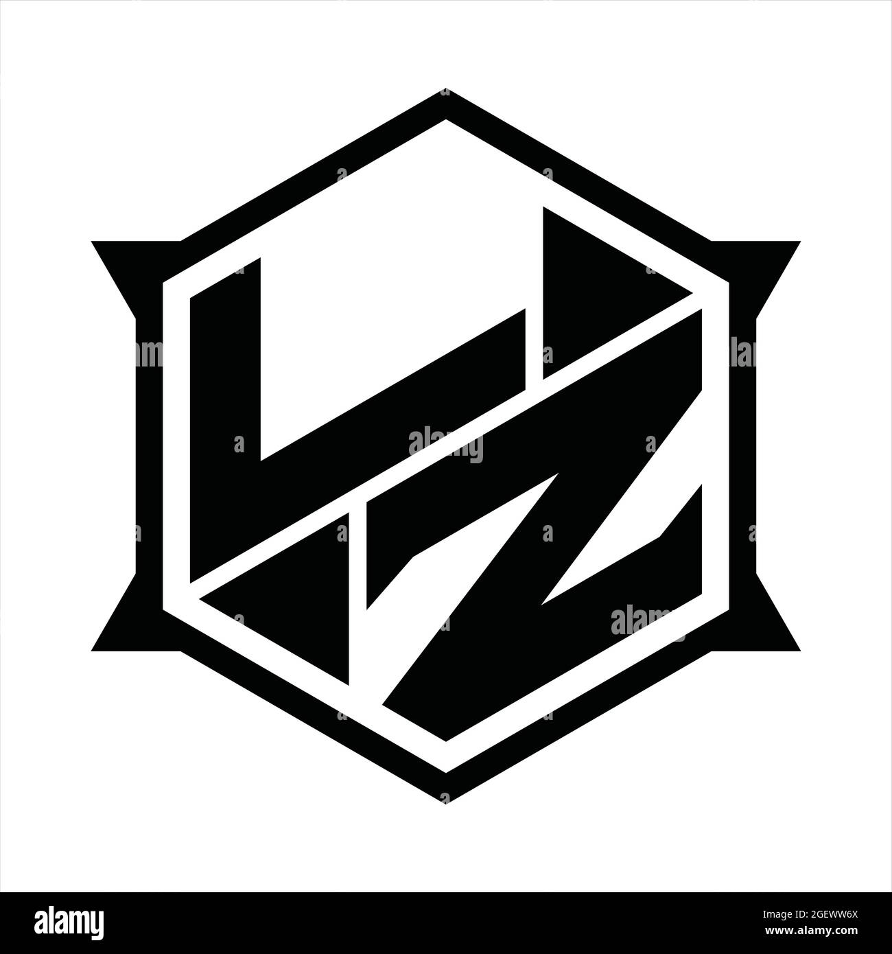 LZ Logo monogram with hexagon and sharp shape design template Stock Vector Image & Art - Alamy