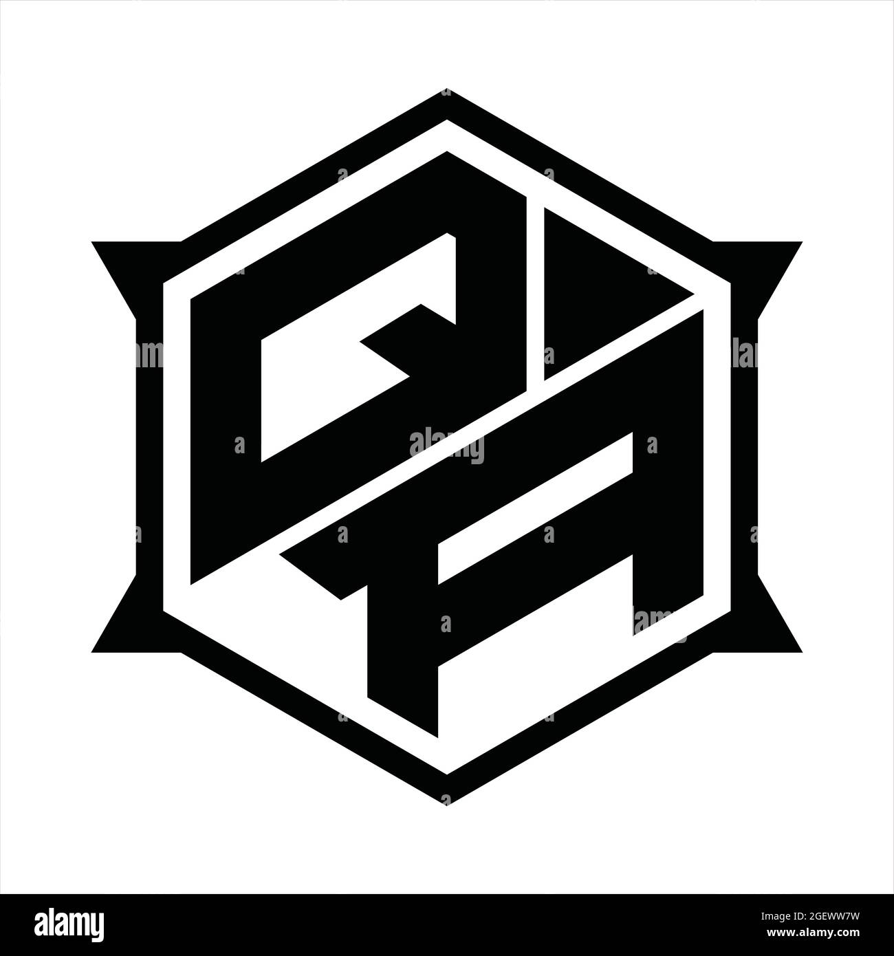 QA Logo monogram with hexagon and sharp shape design template Stock Vector Image & Art - Alamy