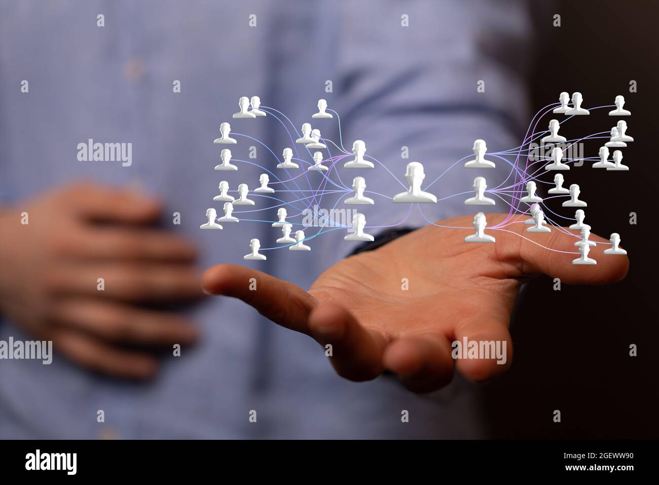 Digital concept of communications, digital unity groups, and teamwork ...