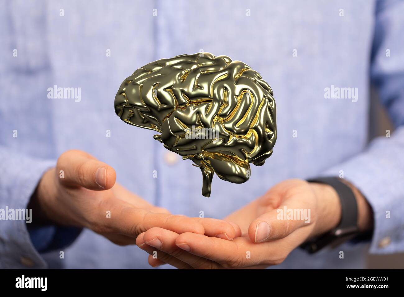 Digital concept of artificial intelligence with an illustration of a ...