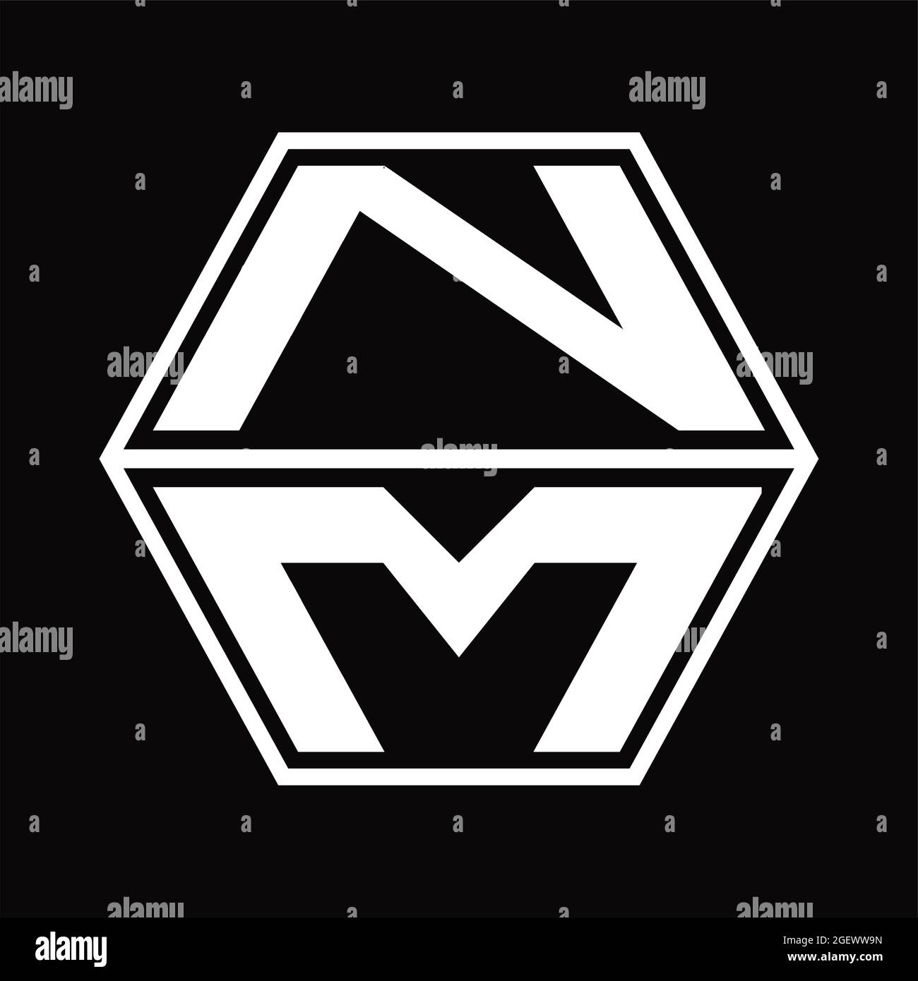 Mn minimal logo design Stock Vector Images - Alamy