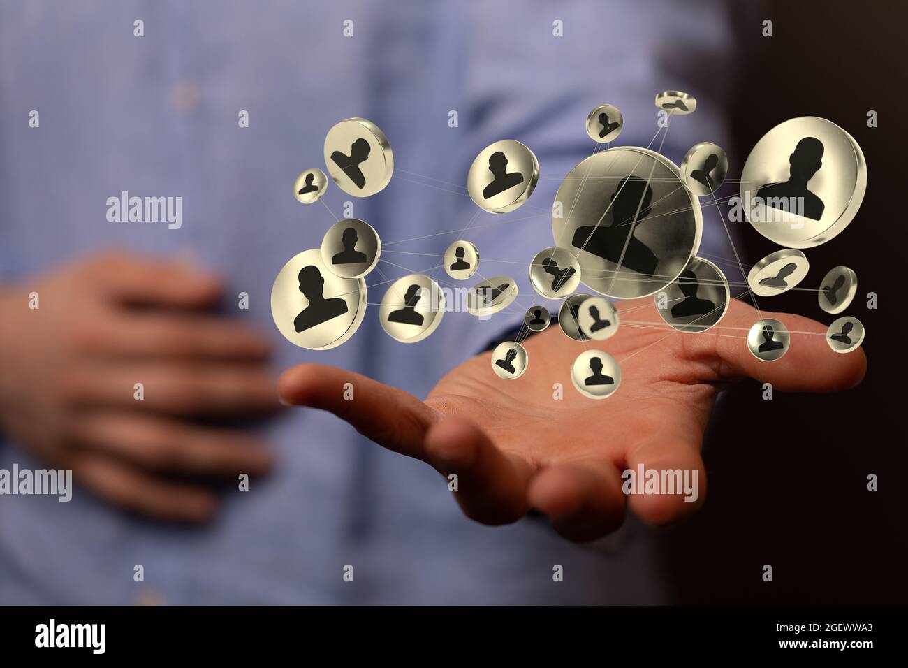 Digital concept of communications, digital unity groups, and teamwork ...