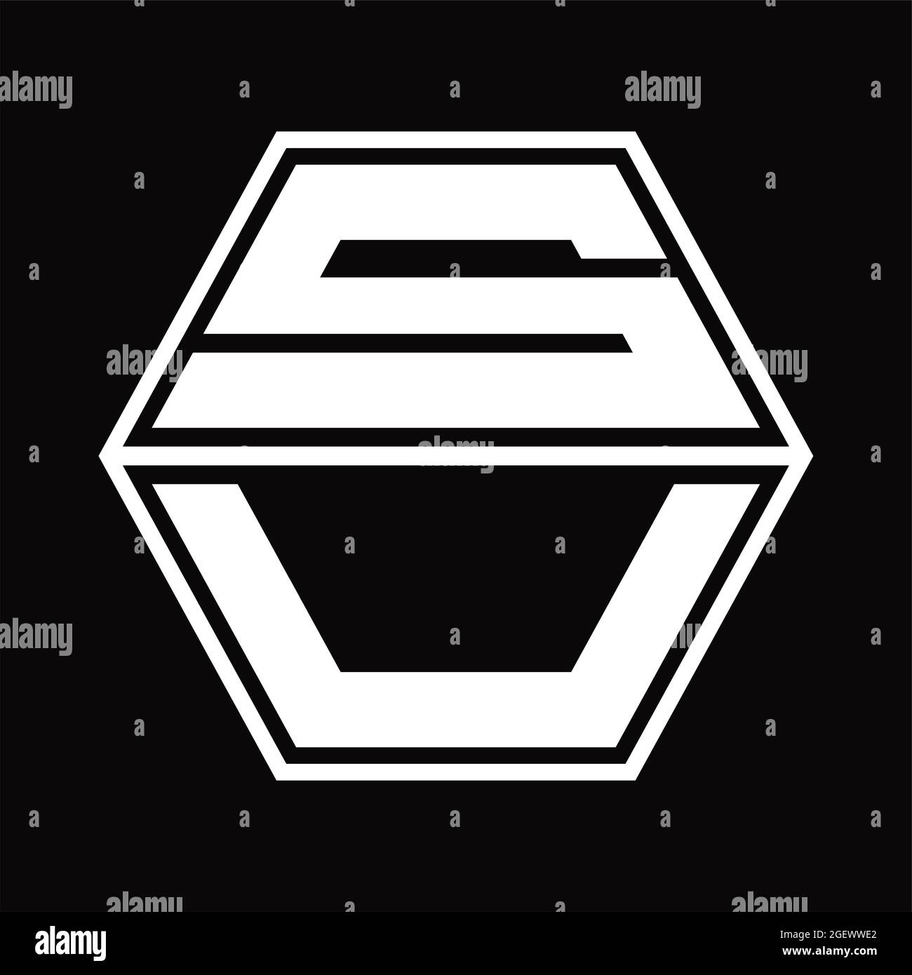 SU Logo monogram with hexagon and sharp shape design template Stock Vector Image & Art - Alamy