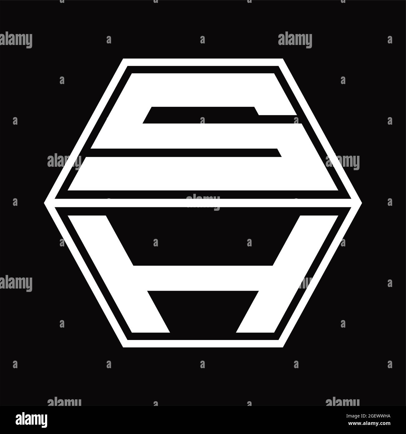 SH Logo monogram with hexagon and sharp shape design template Stock ... SH Logo monogram with hexagon and sharp shape design template Stock ...