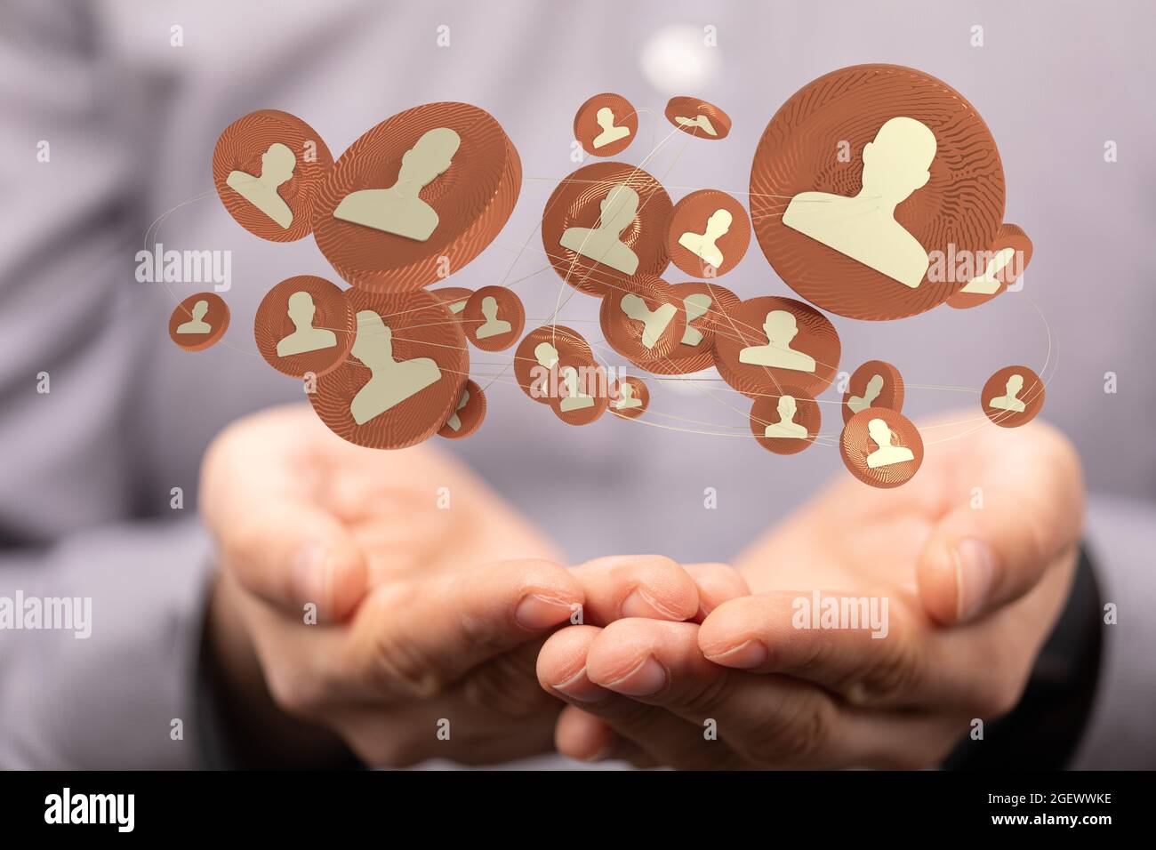 Digital concept of communications, digital unity groups, and teamwork ...