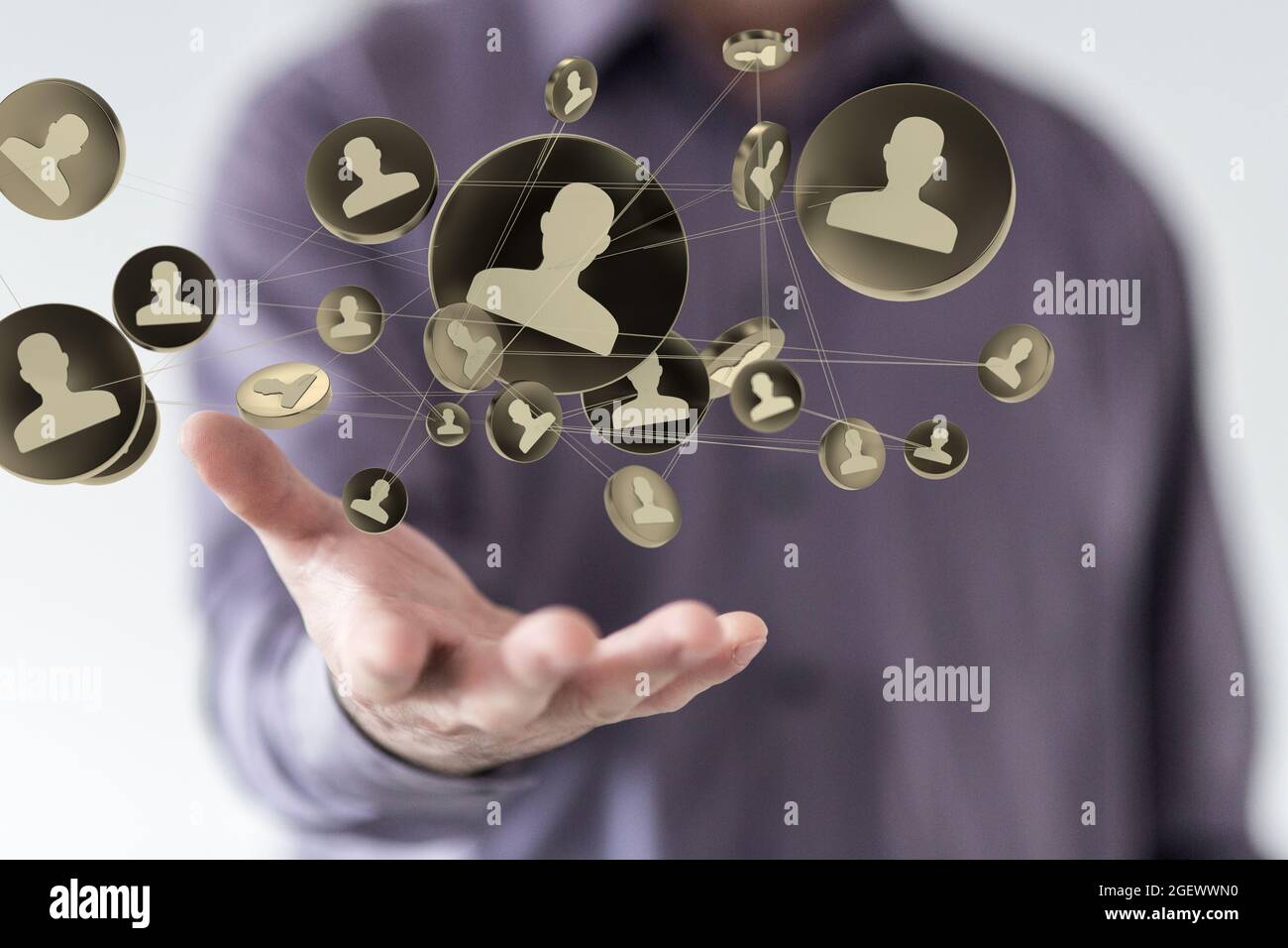 Digital concept of communications, digital unity groups, and teamwork ...