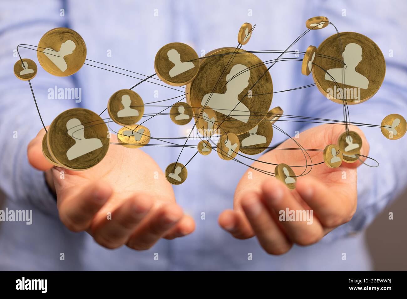 Digital concept of communications, digital unity groups, and teamwork ...