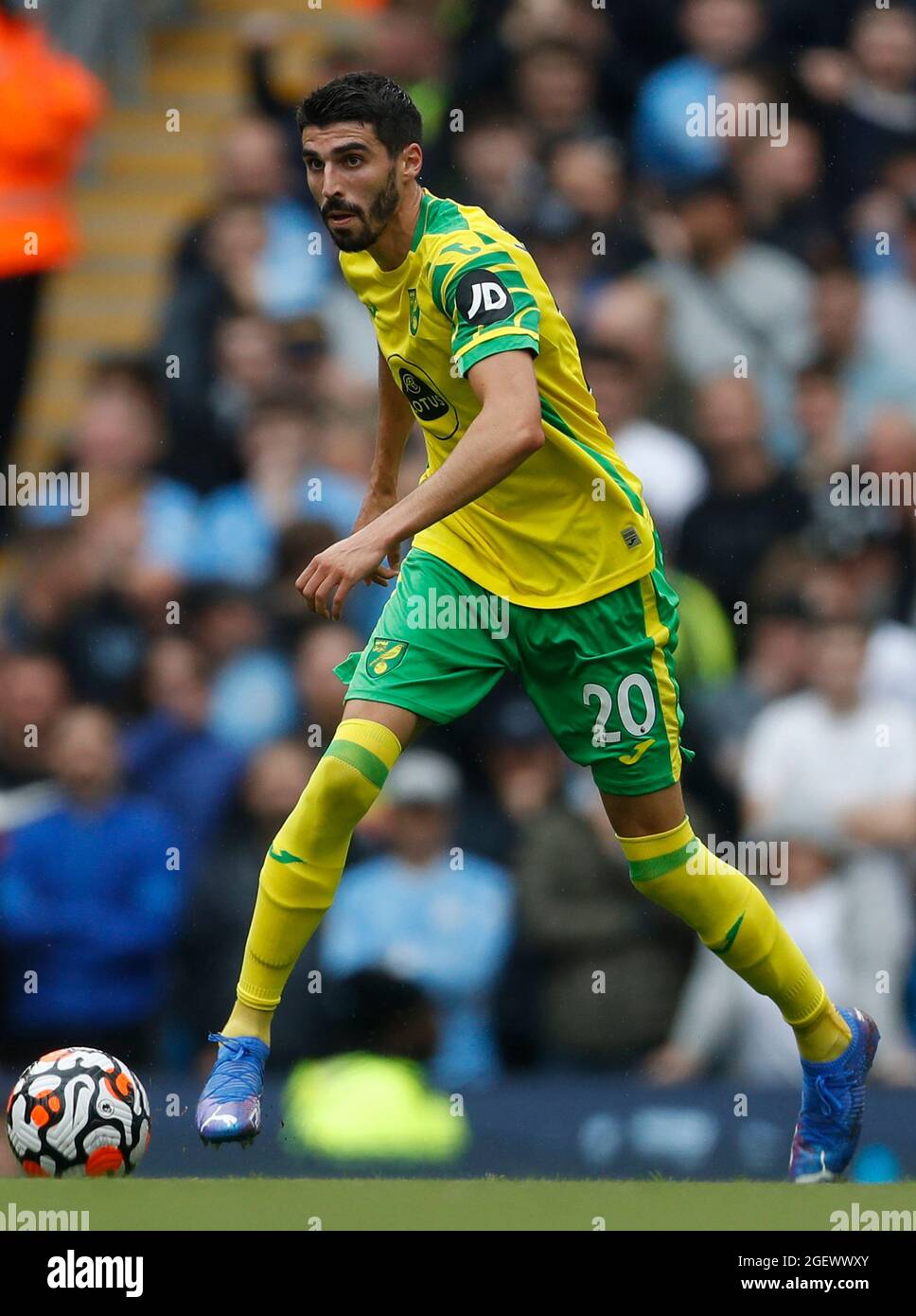 Manchester, England, 21st August 2021. Billy Gilmour of Norwich City ...