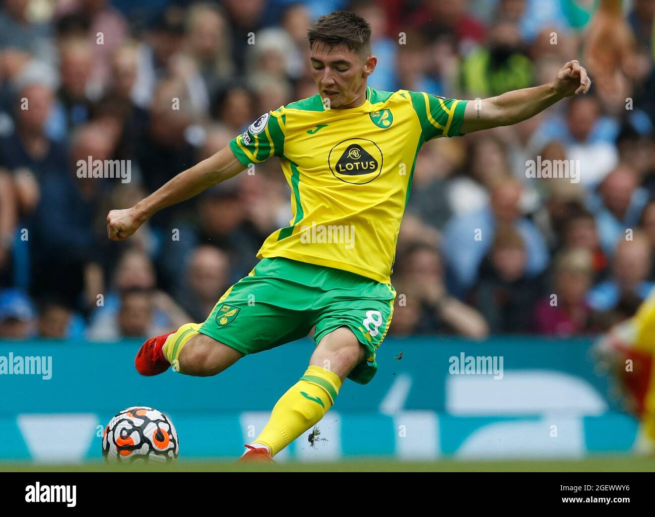 Manchester, England, 21st August 2021. Billy Gilmour of Norwich City ...