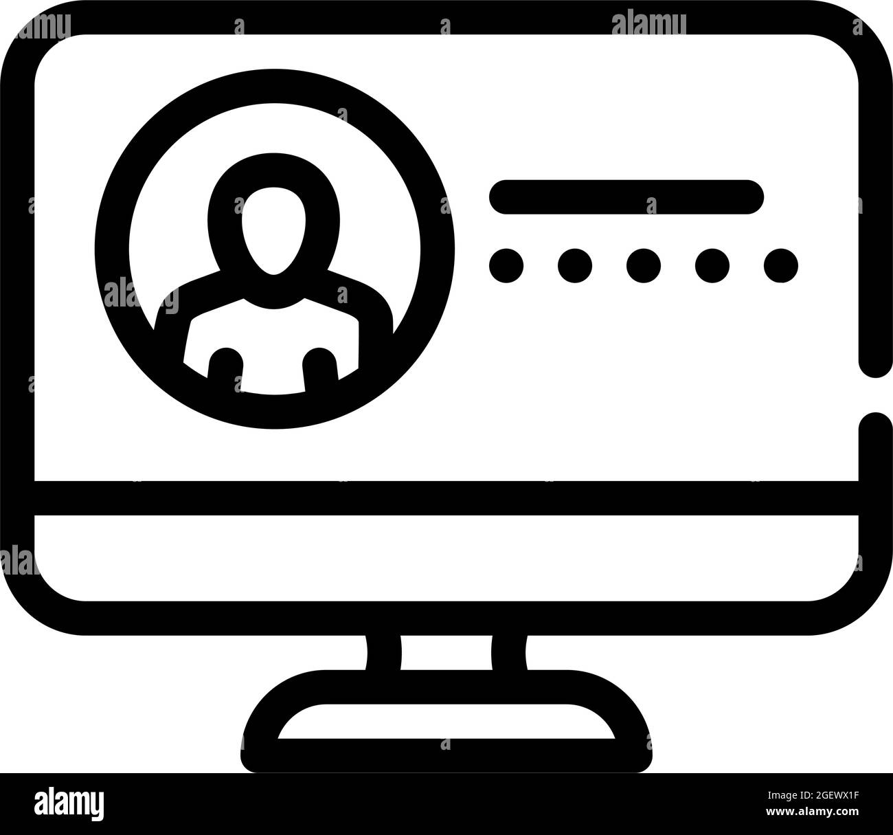 login and password for video conference line icon vector illustration ...