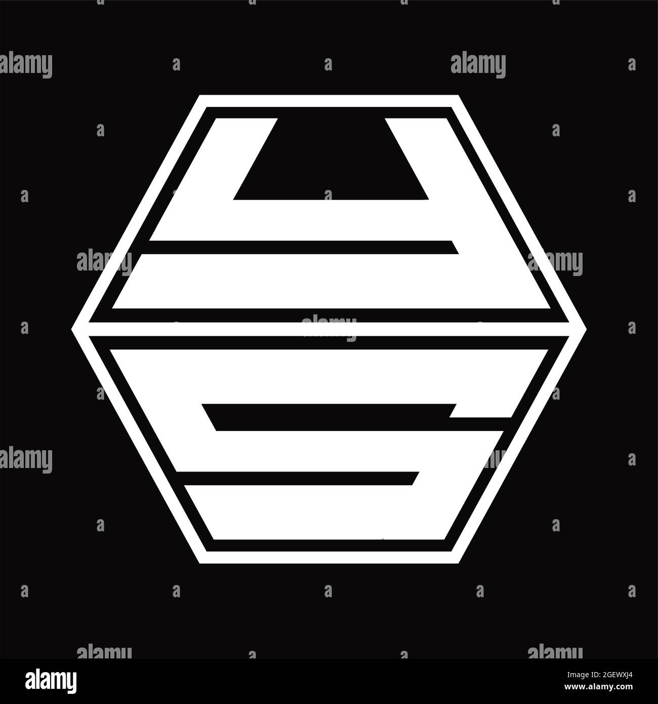 YS Logo monogram with hexagon shape up and down blackground design template Stock Vector Image ...