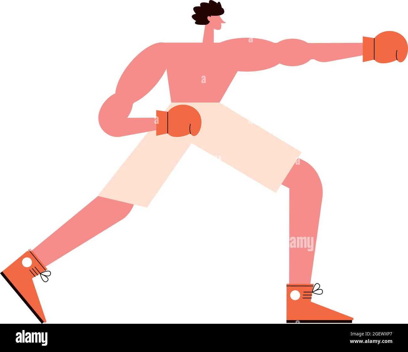 man practicing boxing sport character Stock Vector Image & Art - Alamy