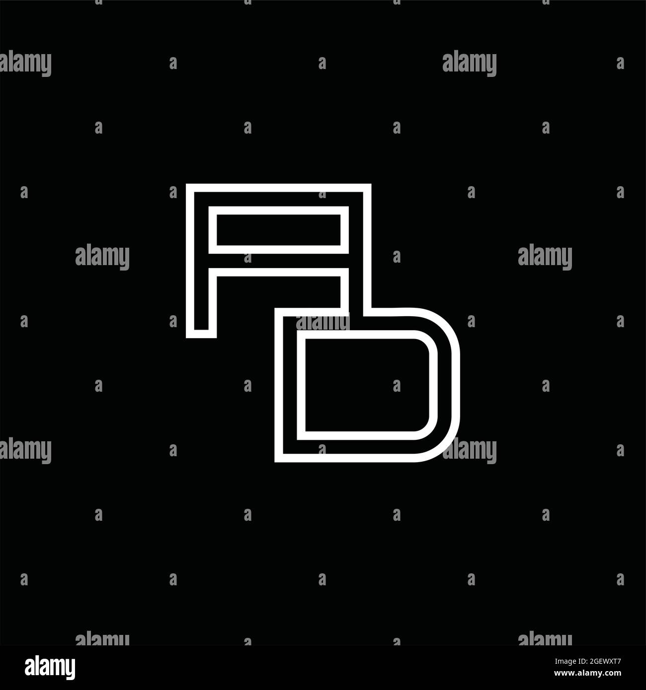 AD Logo monogram with hexagon shape up and down blackground design ...