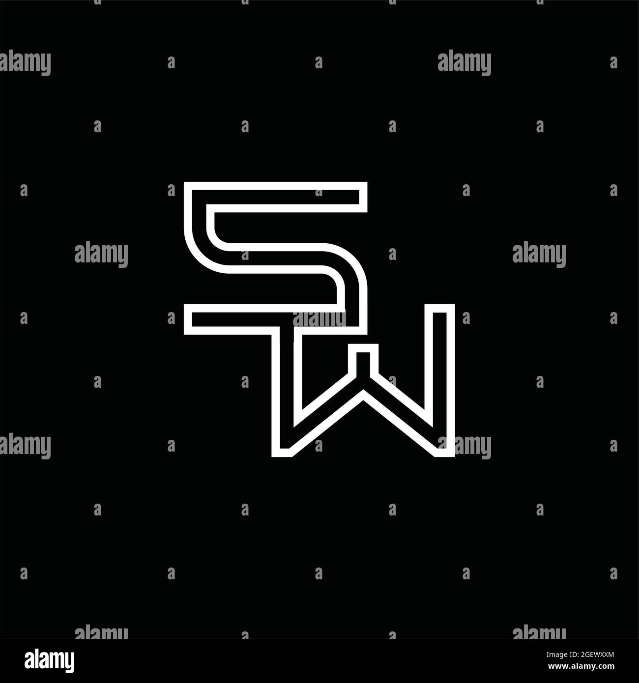 Sw minimal logo design hi-res stock photography and images - Alamy