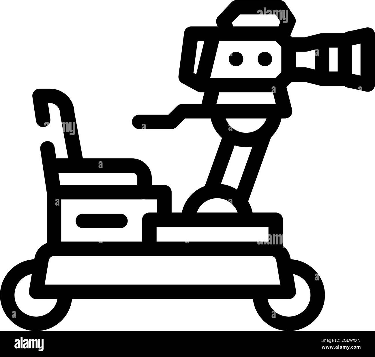 operator cart with video camera line icon vector illustration Stock ...