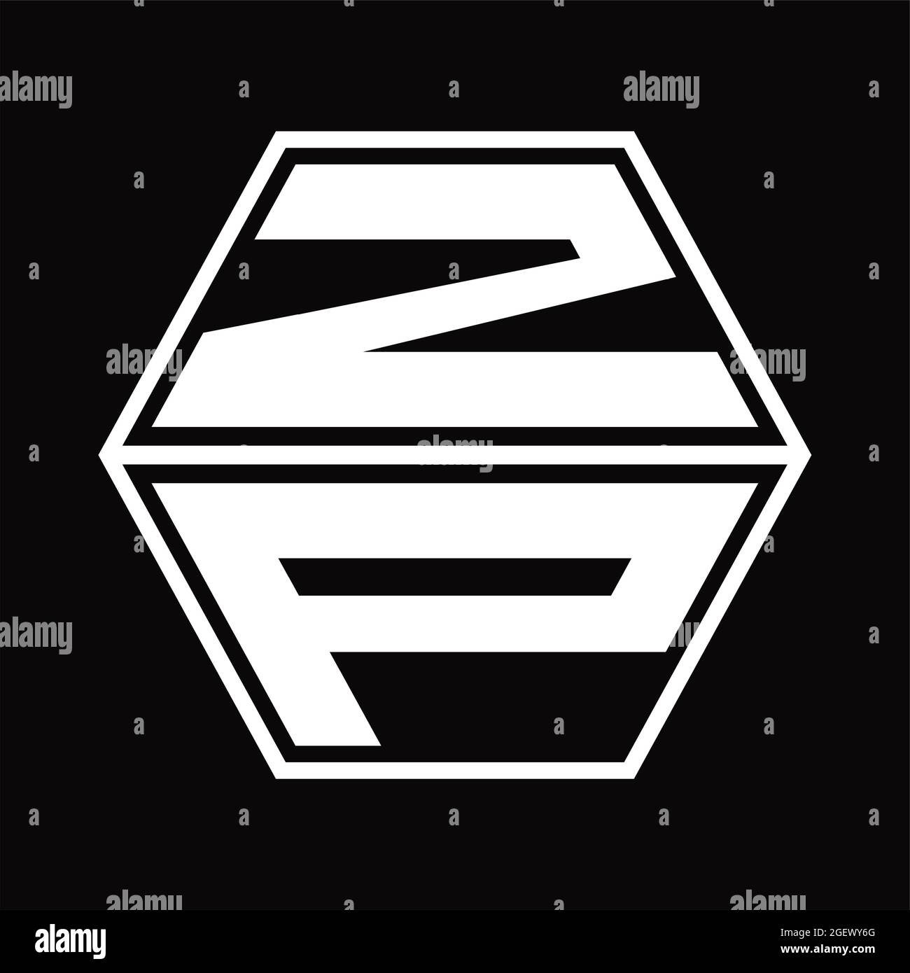 ZP Logo monogram with line style blackground design template Stock ...