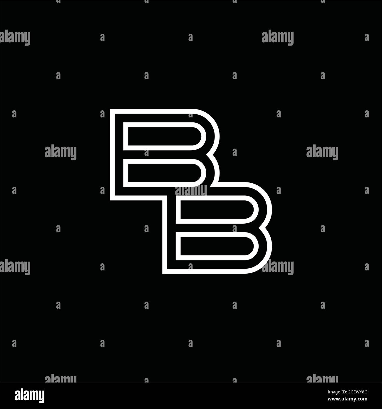 BB Logo monogram with line style blackground design template Stock ...