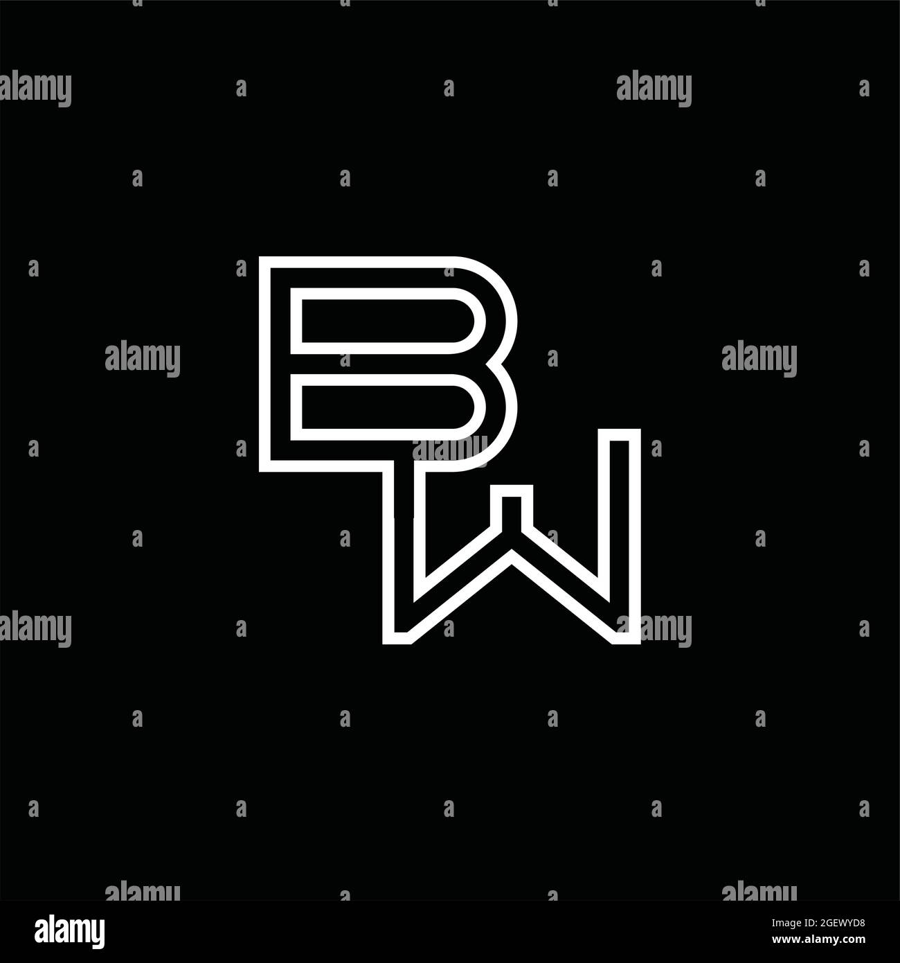 BW Logo monogram with line style blackground design template Stock ...