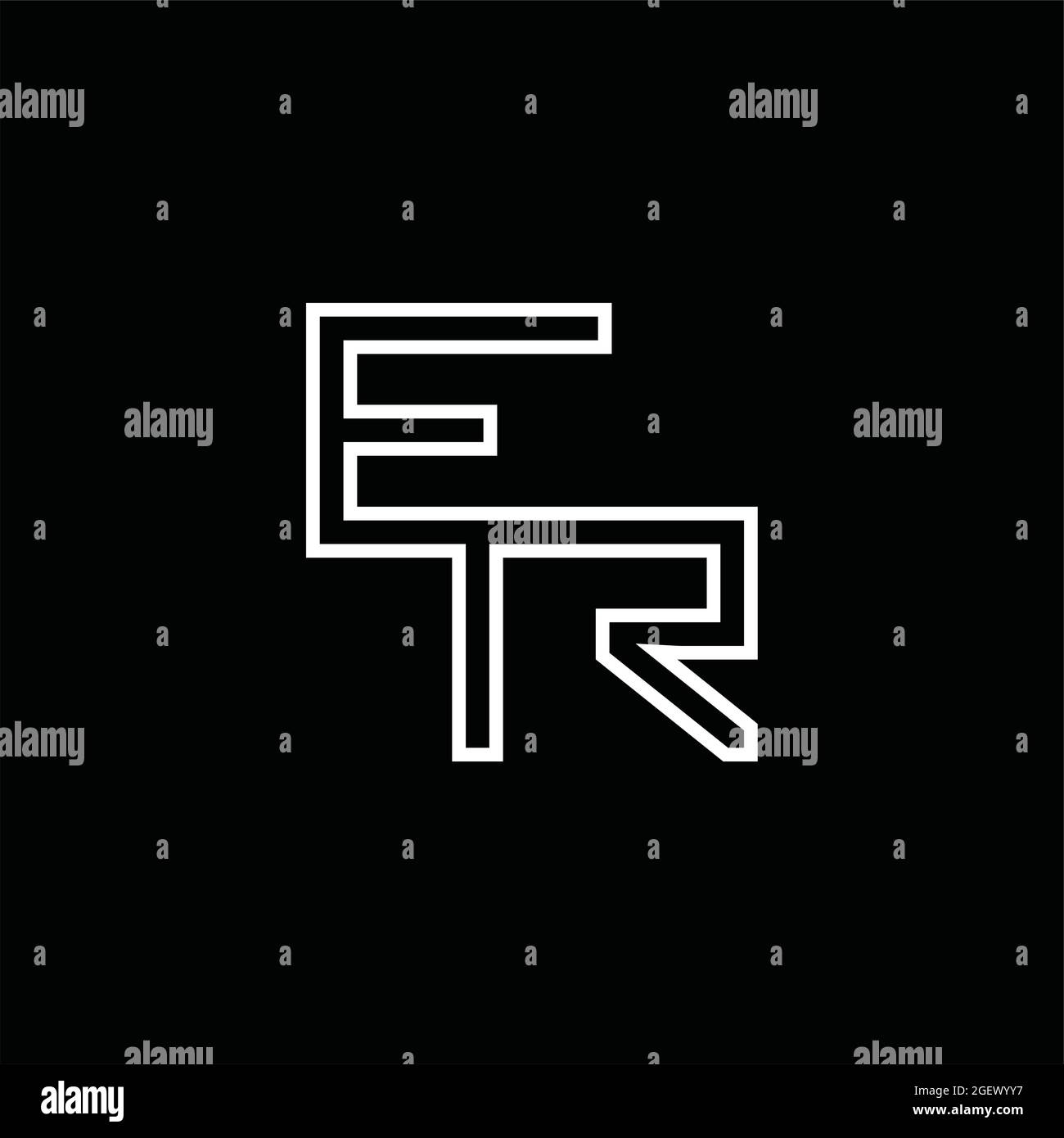 ER Logo monogram with line style blackground design template Stock ...