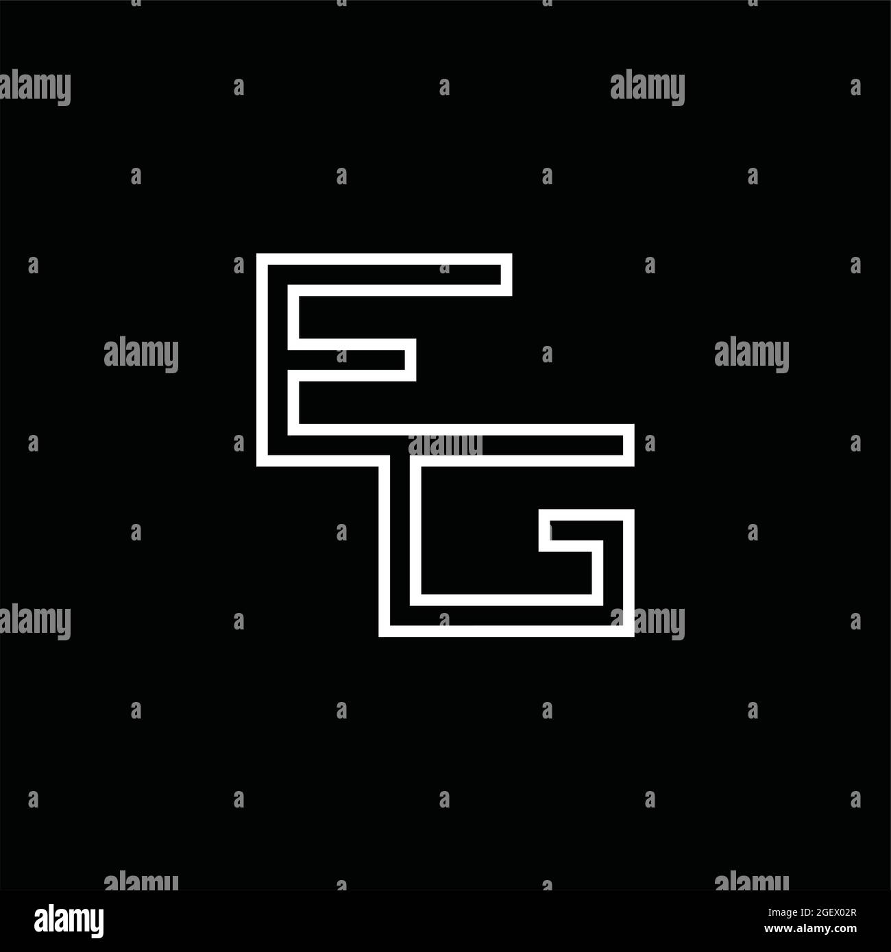 EG Logo monogram with line style blackground design template Stock ...