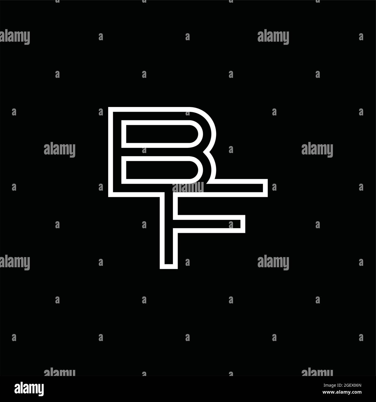 BF Logo monogram with line style blackground design template Stock ...