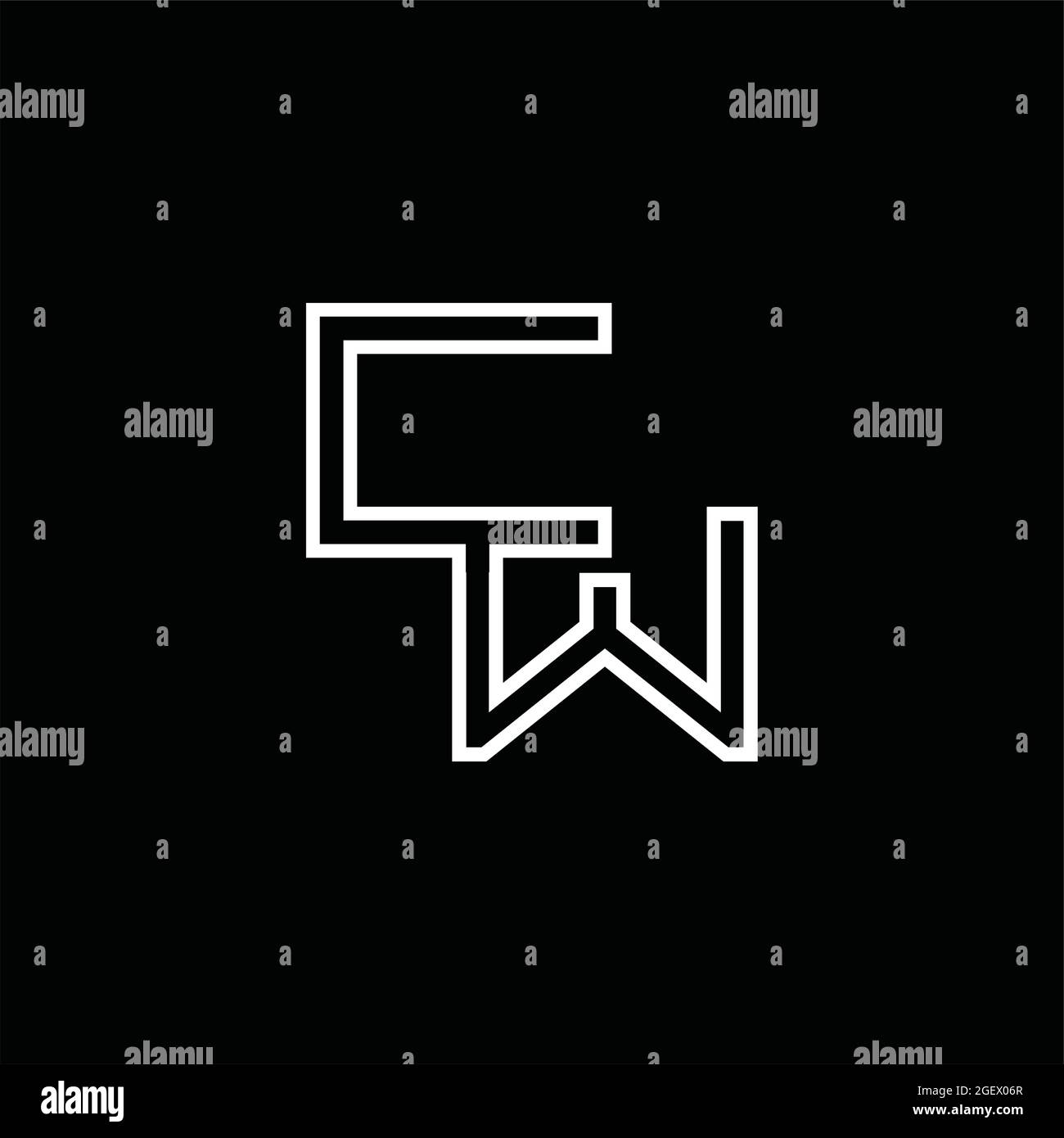 CW Logo monogram with line style blackground design template Stock ...