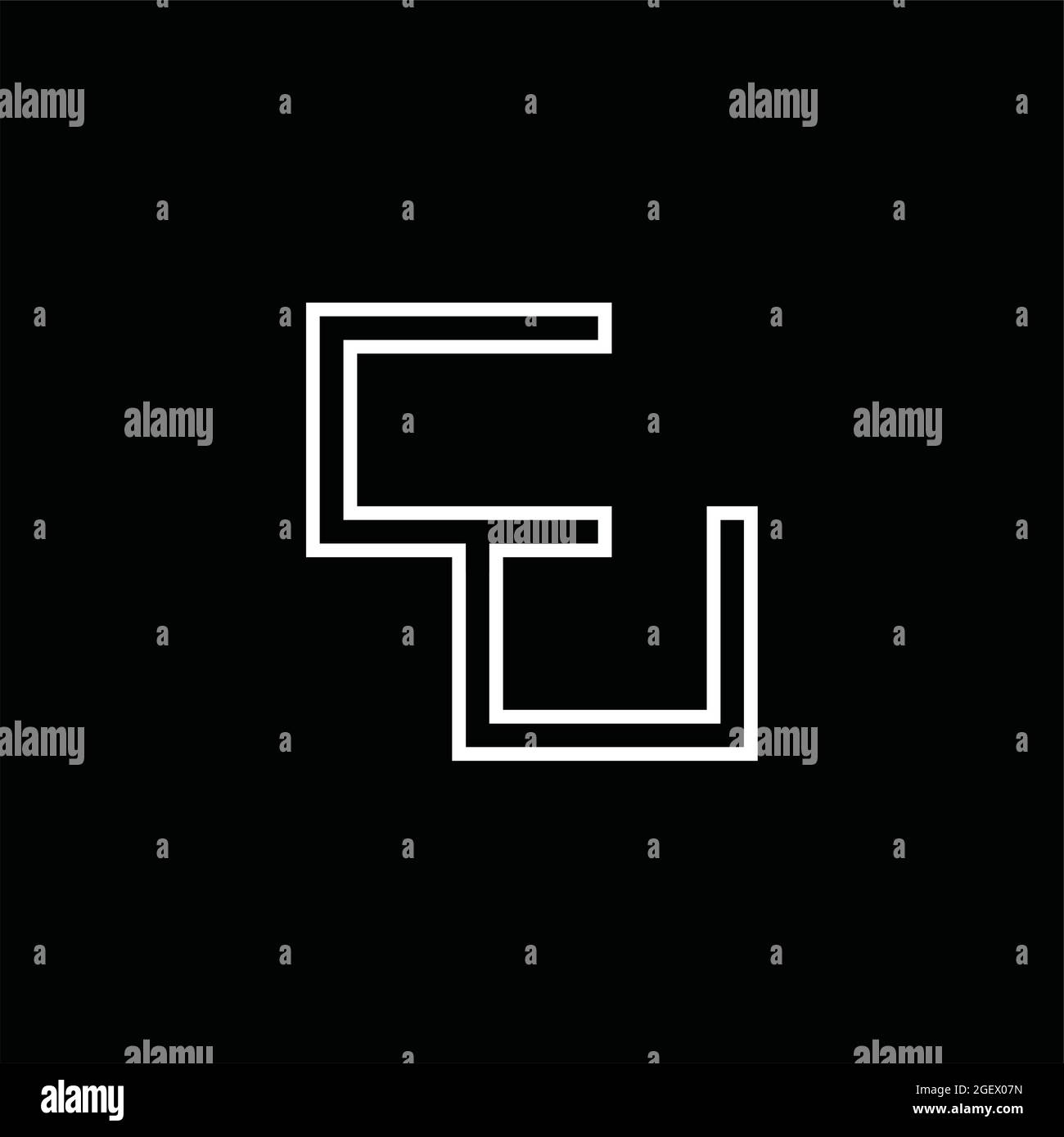 Cu minimal logo design Stock Vector Images - Alamy