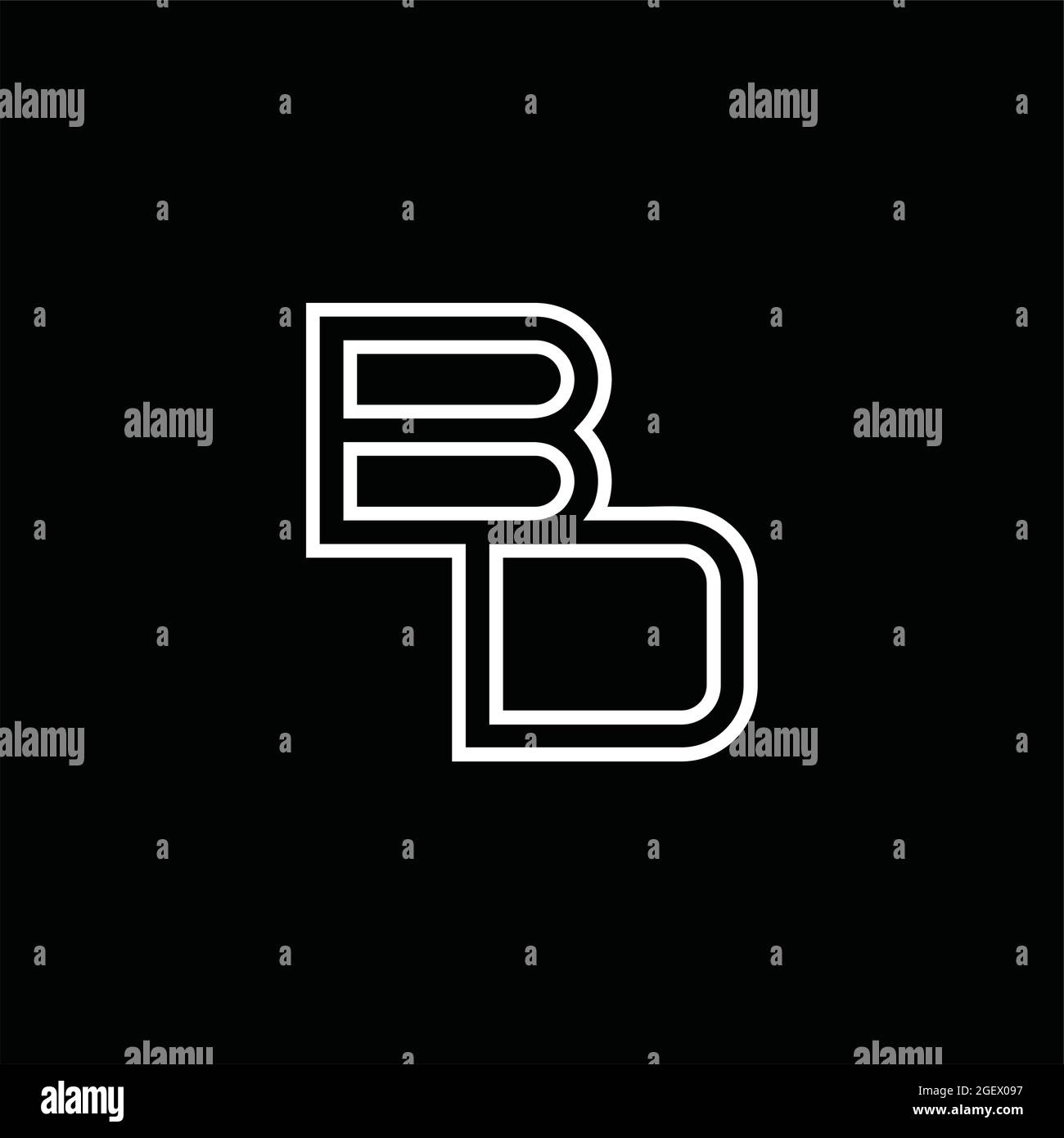 BD Logo monogram with line style blackground design template Stock ...