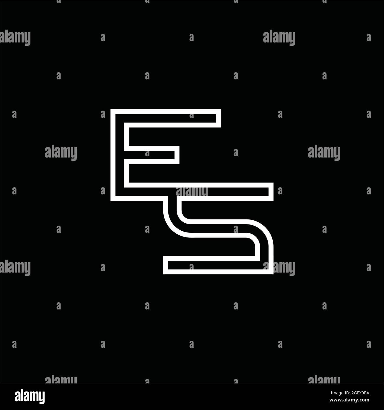 ES Logo monogram with line style blackground design template Stock ...