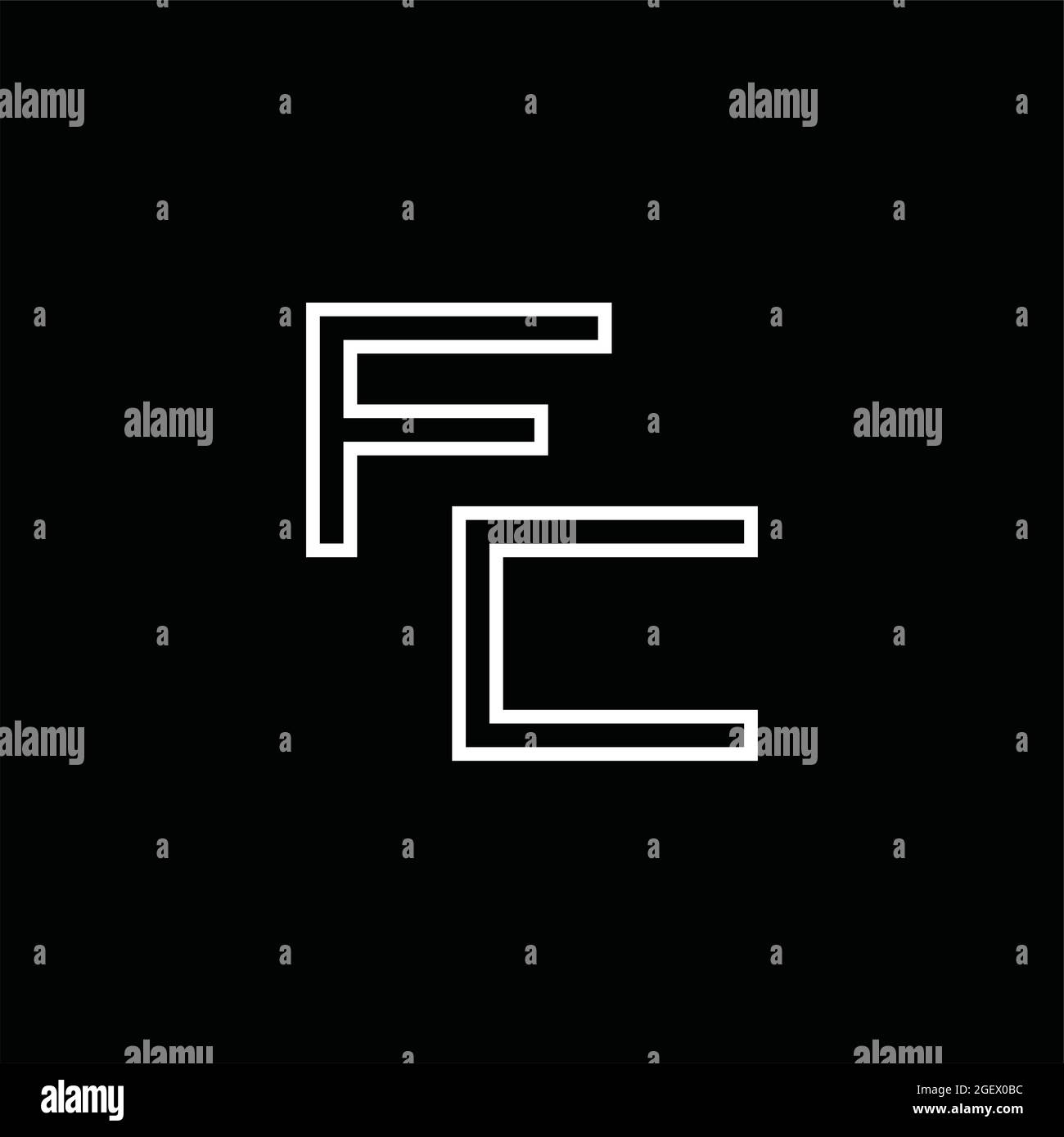 FC Logo monogram with line style blackground design template Stock ...