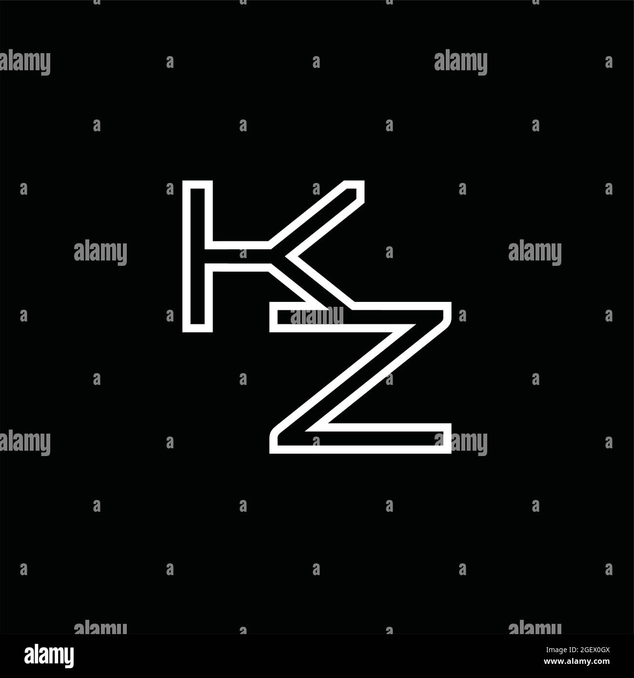 KZ Logo monogram with line style blackground design template Stock ...