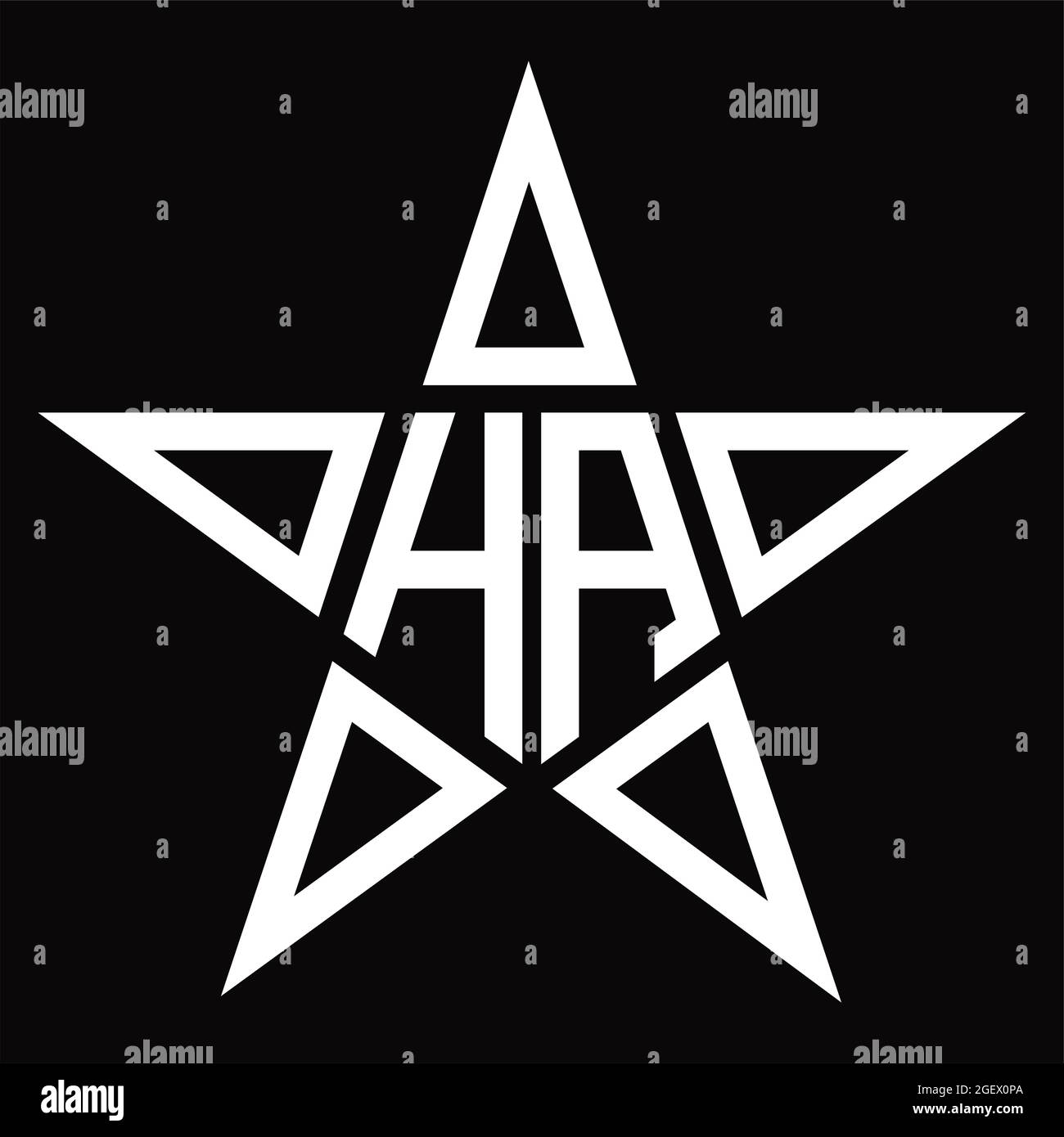 Logo and symbol design with alphabet ah and letters hi-res stock ...