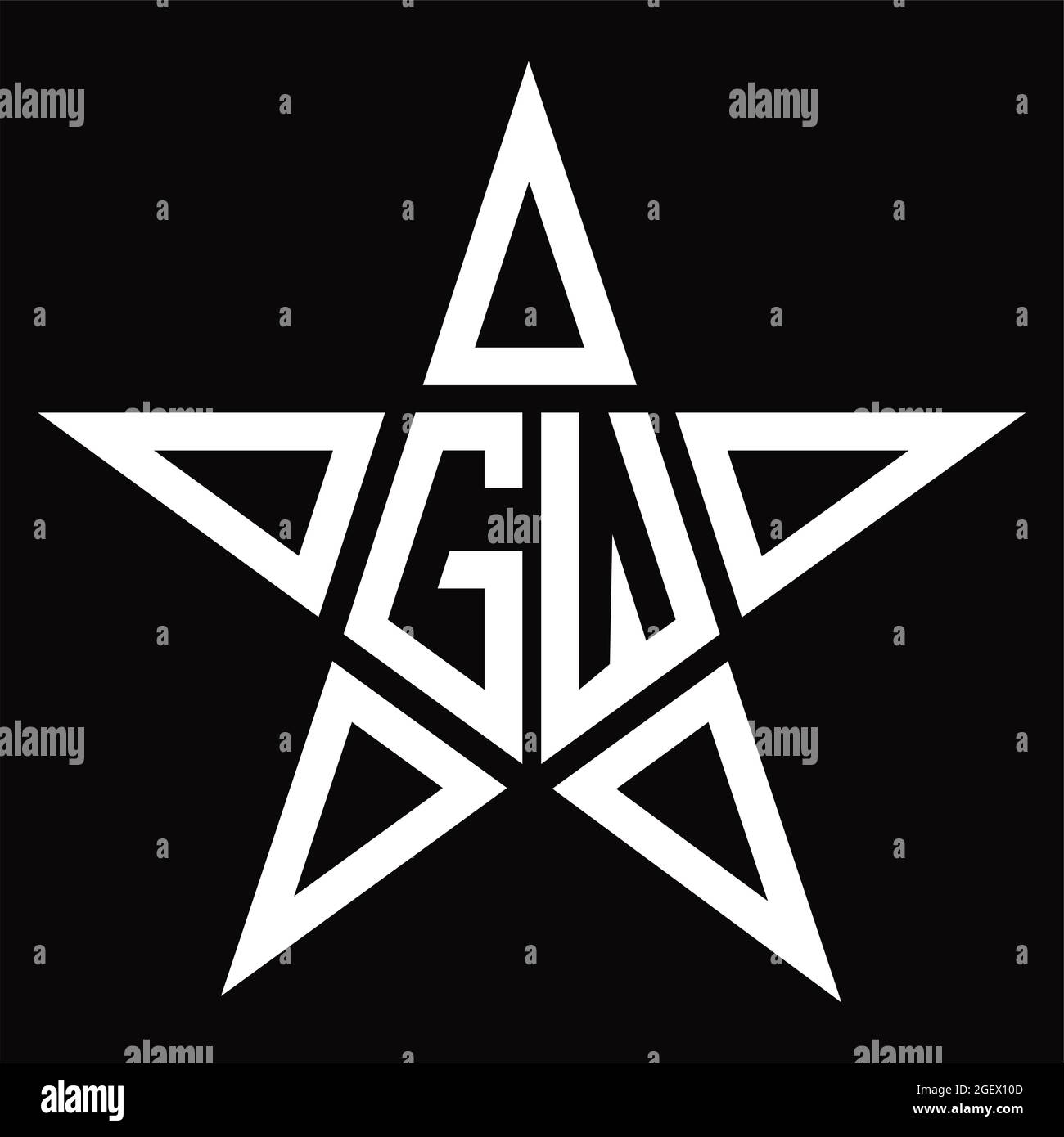 GW Logo monogram with line style blackground design template Stock ...