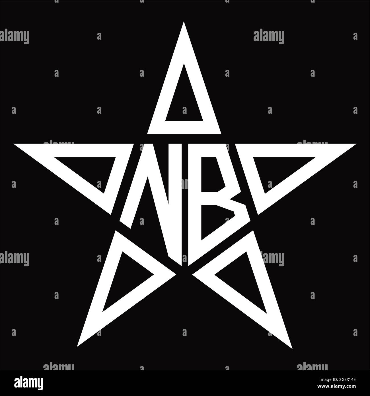 NB Logo monogram with line style blackground design template Stock ...