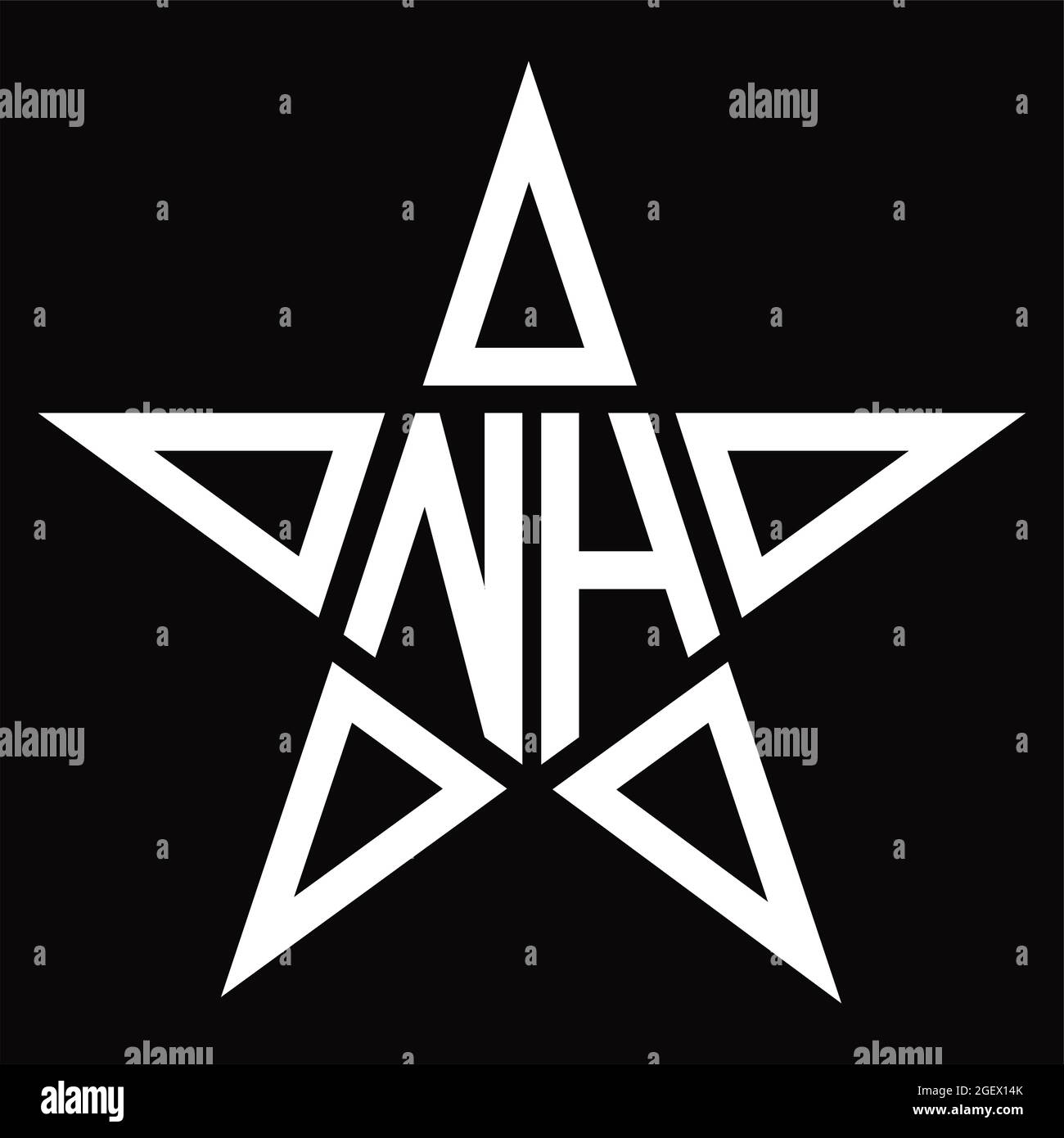 NH Logo monogram with line style blackground design template Stock ...