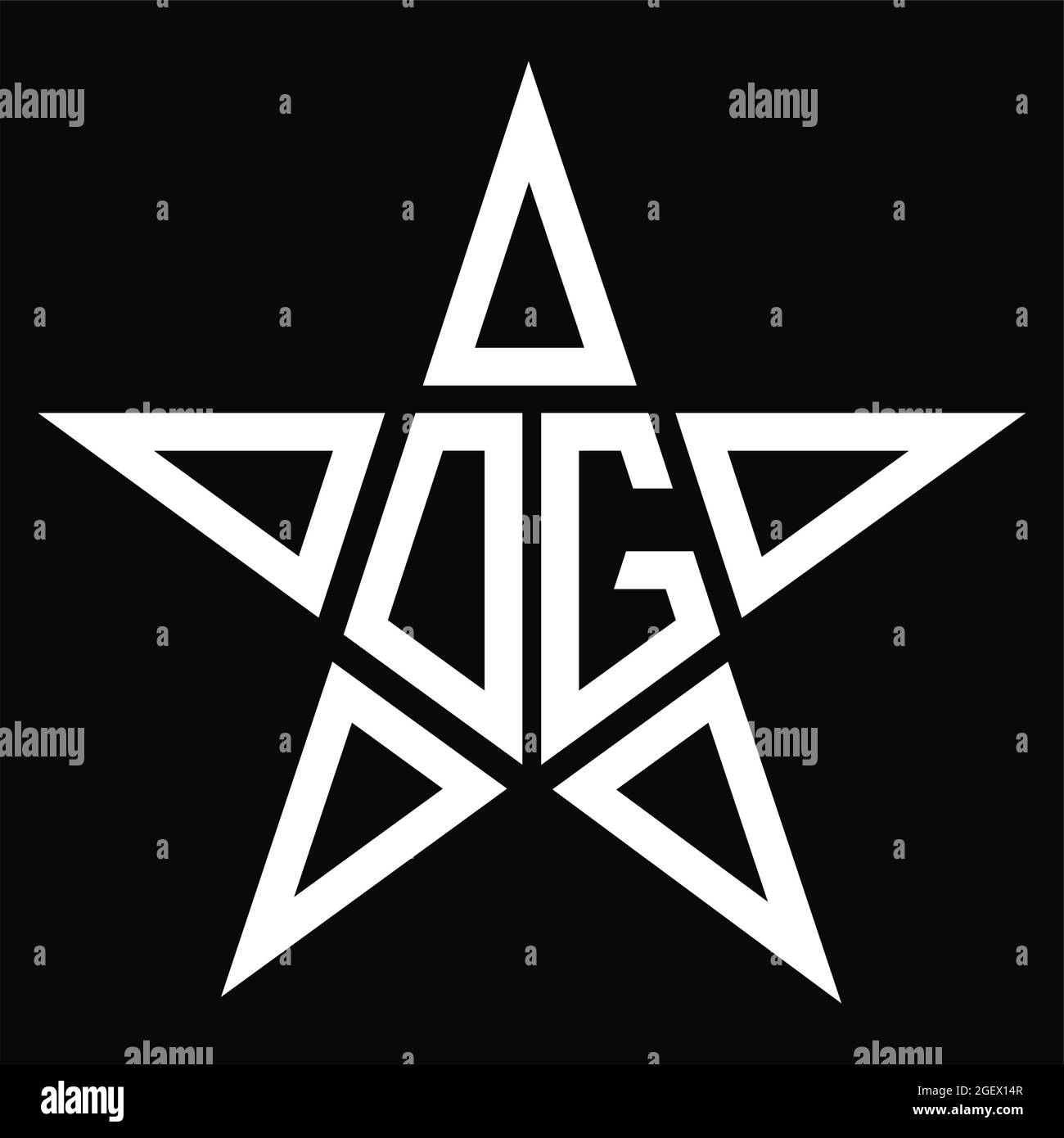 OG Logo monogram with line style blackground design template Stock ...