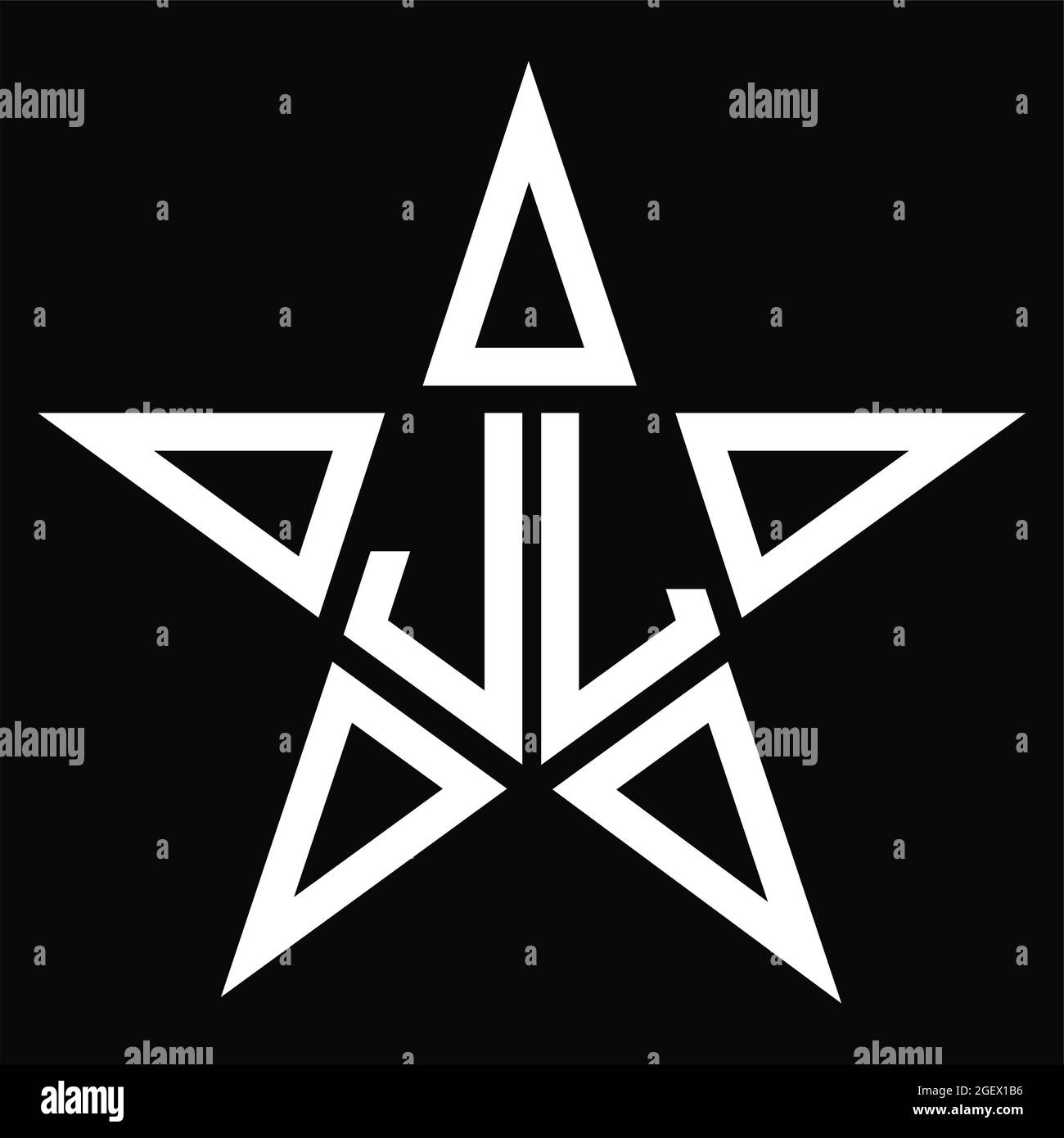 JL Logo monogram with star shape on blackground design template Stock ...