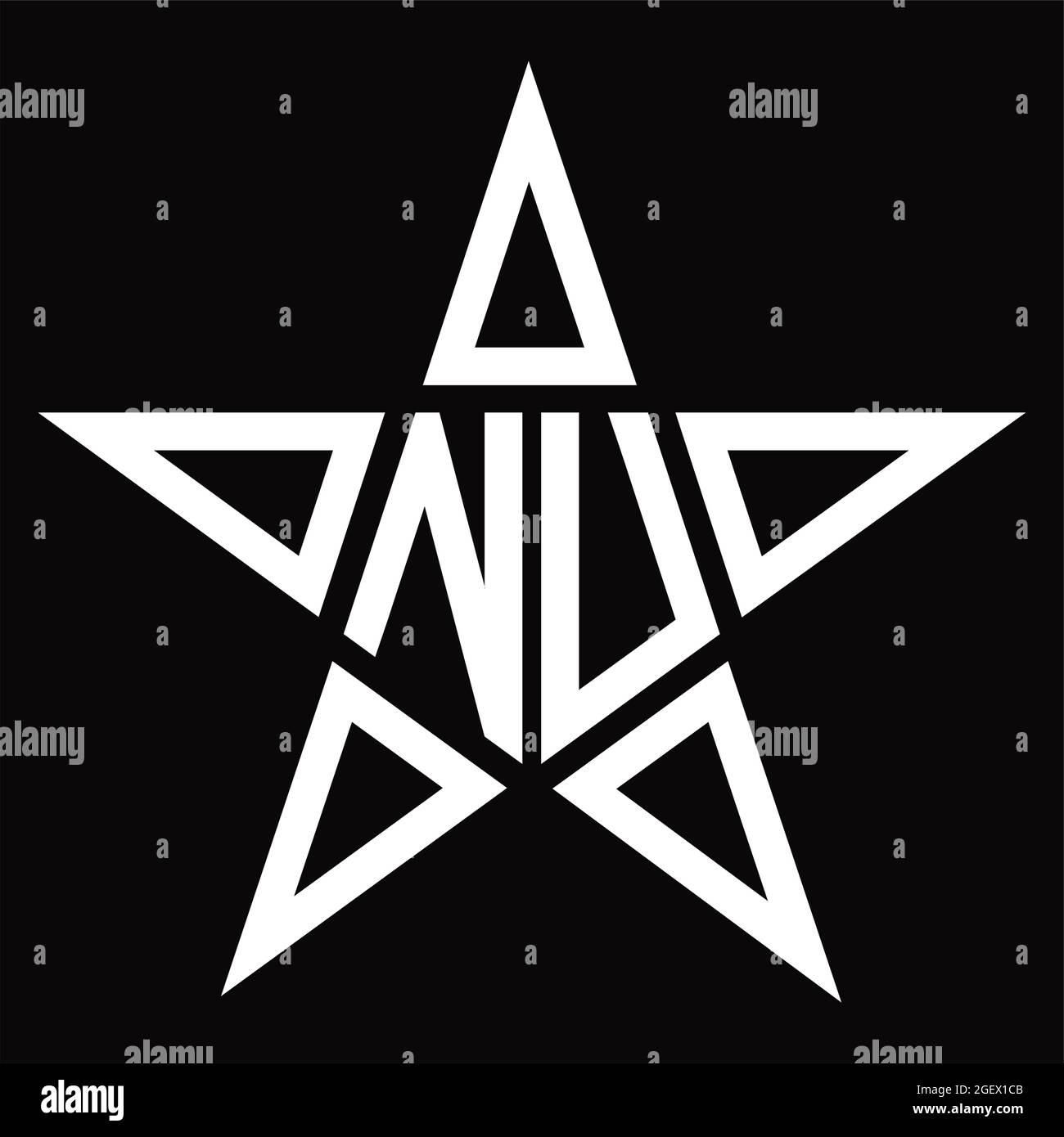 NU Logo monogram with line style blackground design template Stock ...