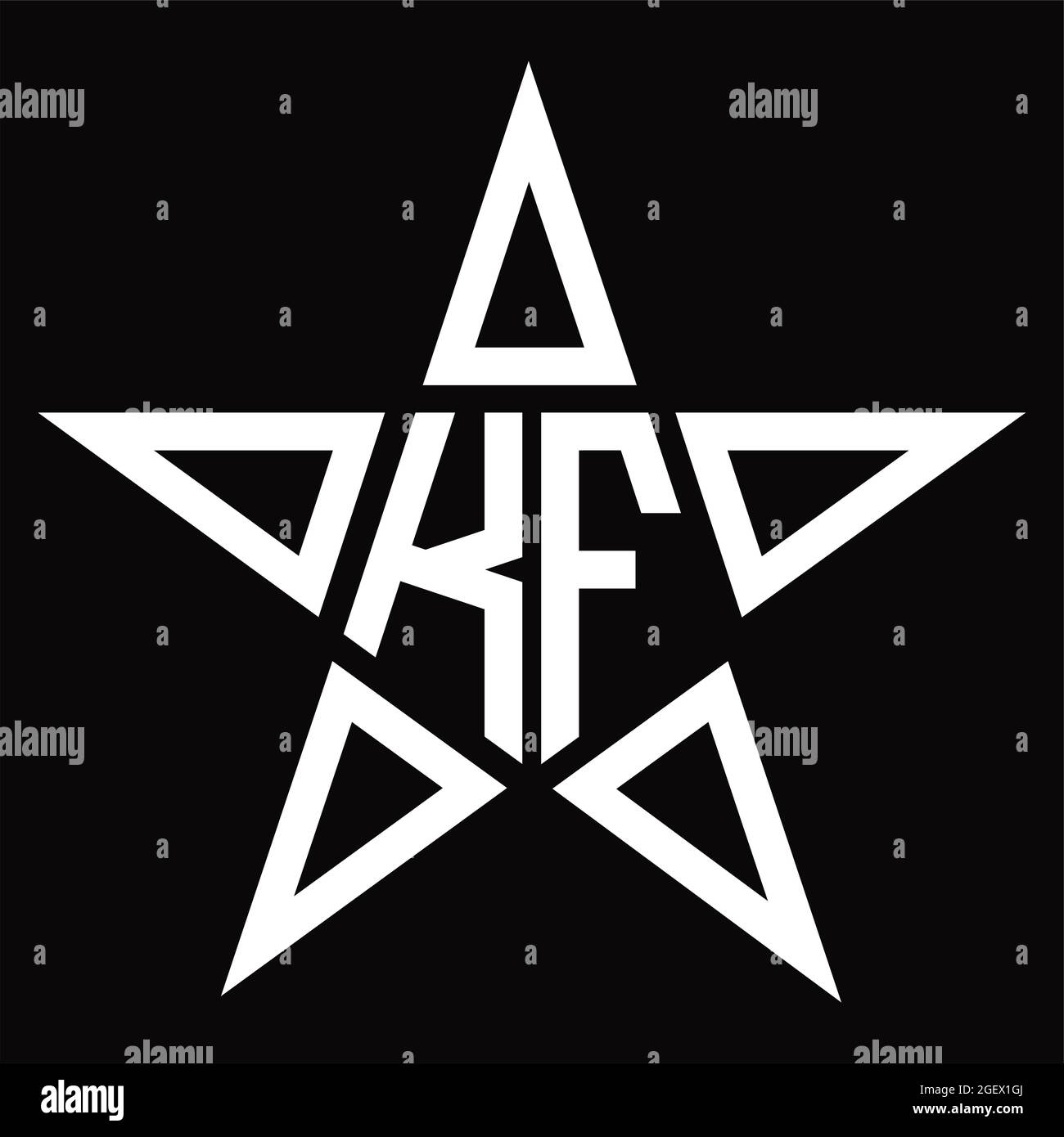 KF Logo monogram with star shape on blackground design template Stock ...