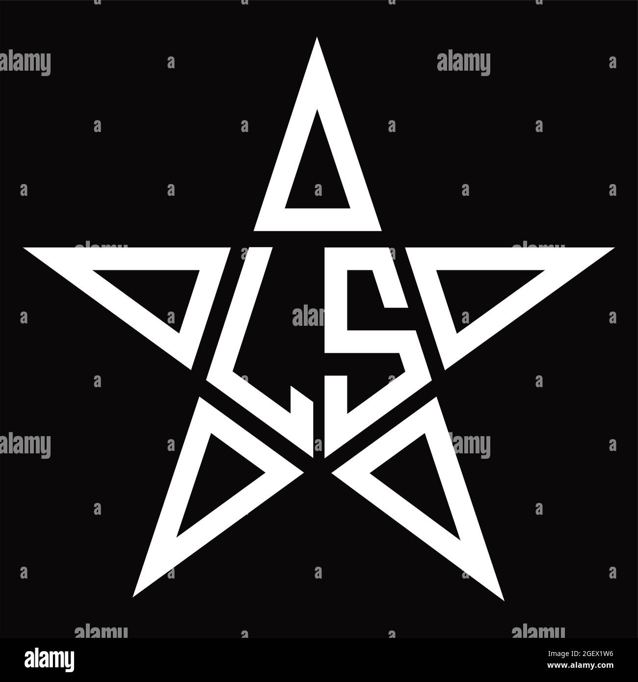LS Logo monogram with star shape on blackground design template Stock ...